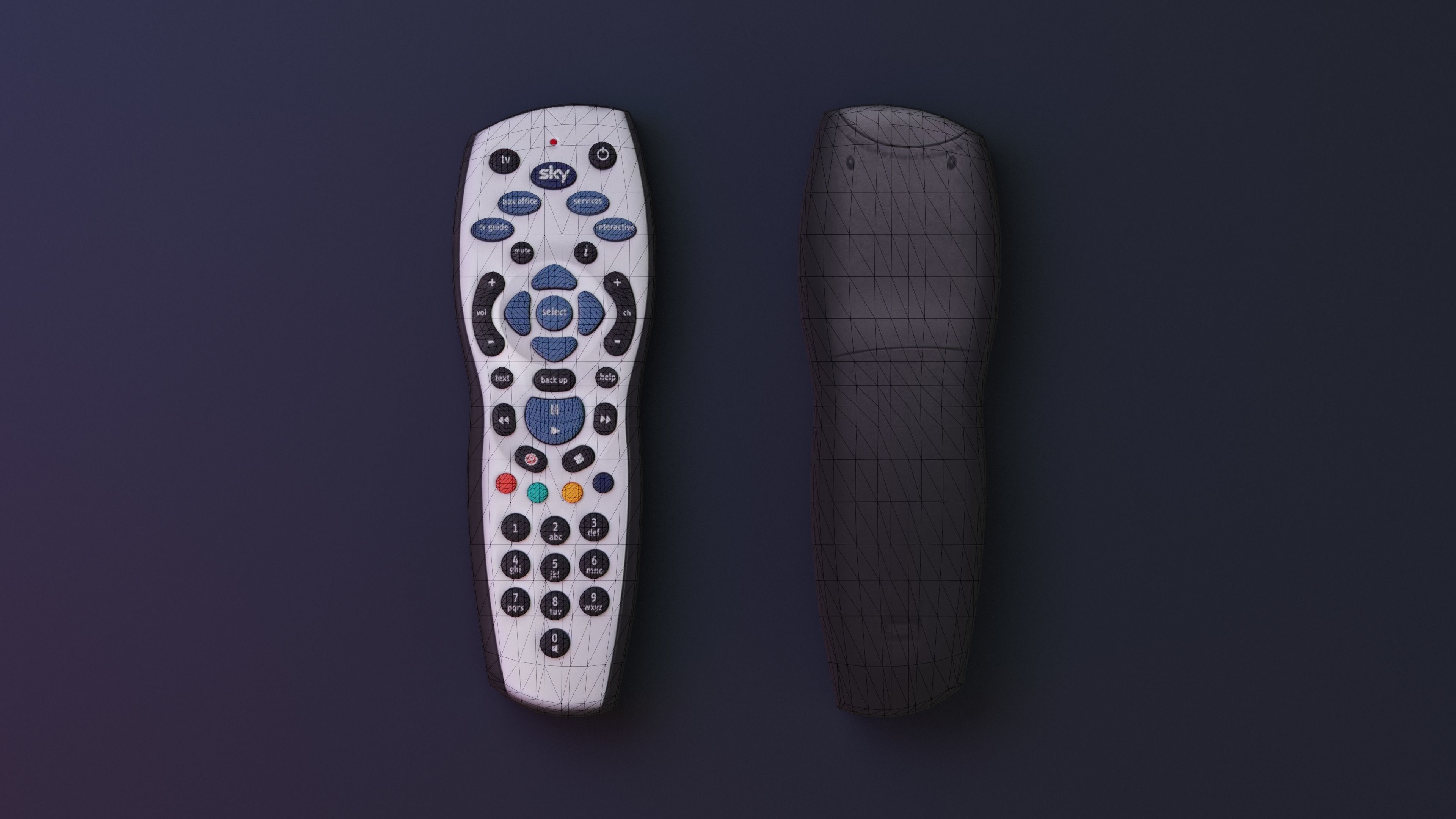 3D model Sky Plus HD remote control VR / AR / low-poly | CGTrader