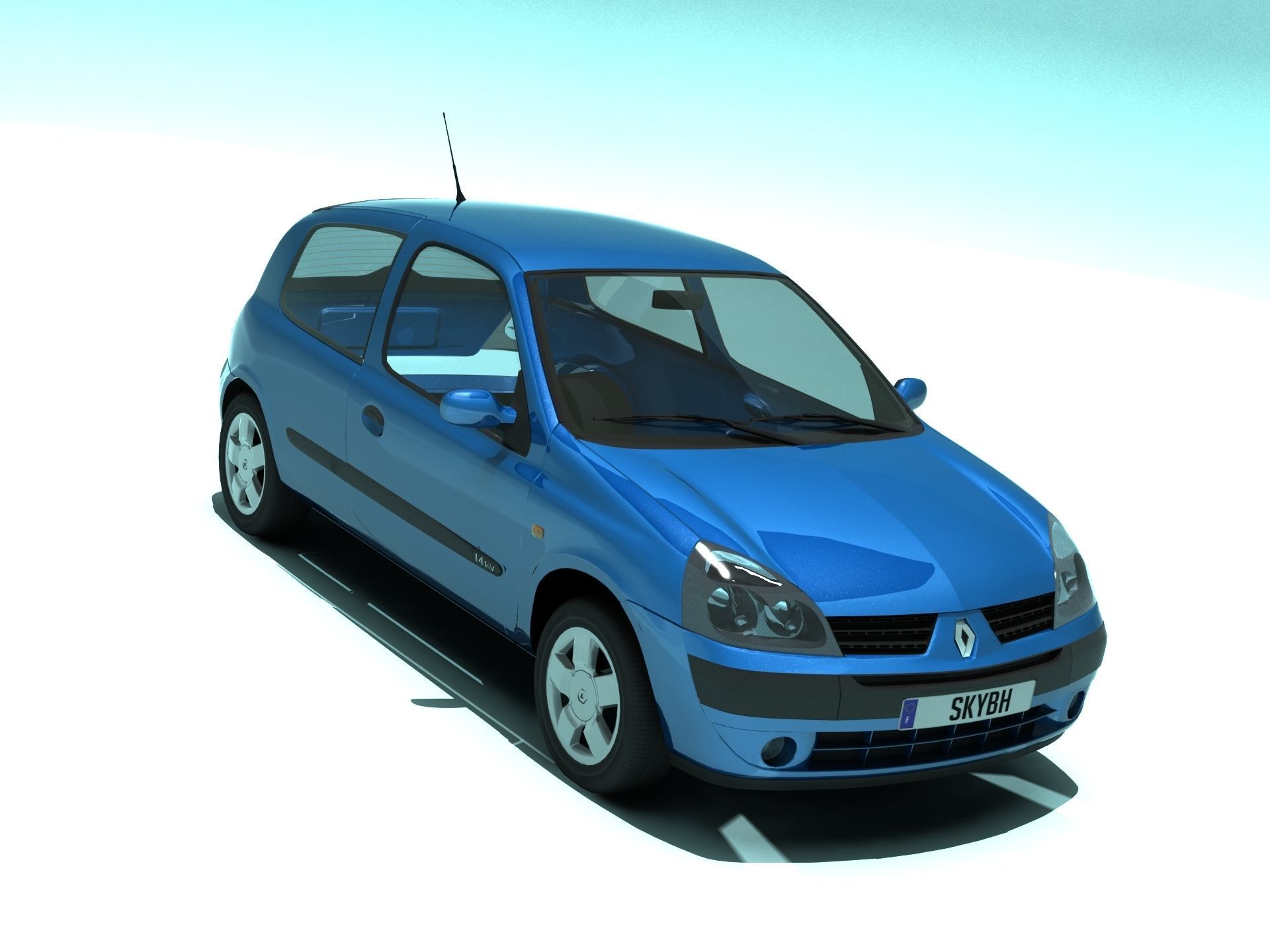 3D model Renault Clio II 2001 3 doors VR / AR / low-poly | CGTrader