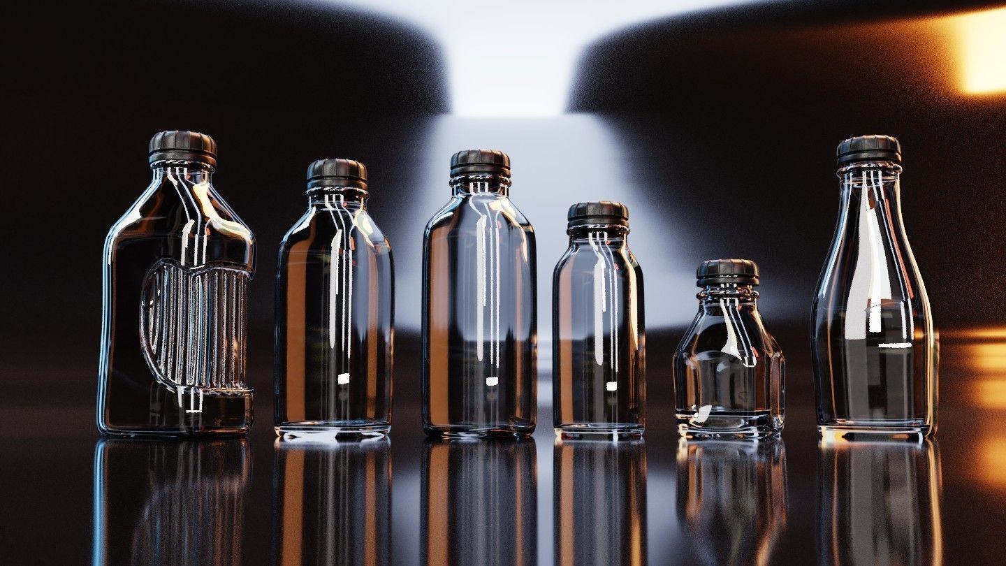 3D GLASS BOTTLES HQ CONTAINER PACK for Blender PROMO half price 3D ...