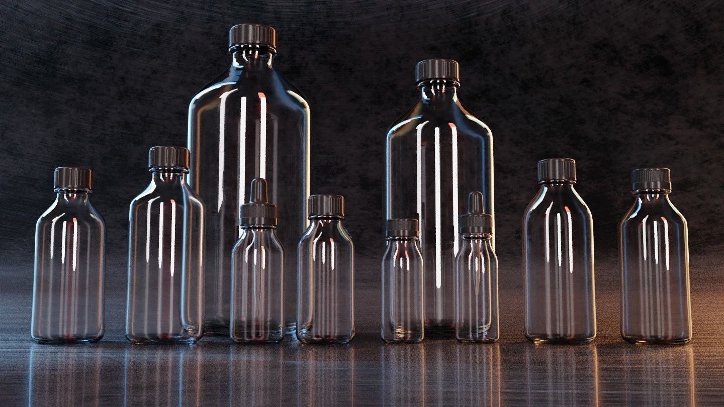 3D GLASS BOTTLES HQ CONTAINER PACK for Blender PROMO half price 3D ...