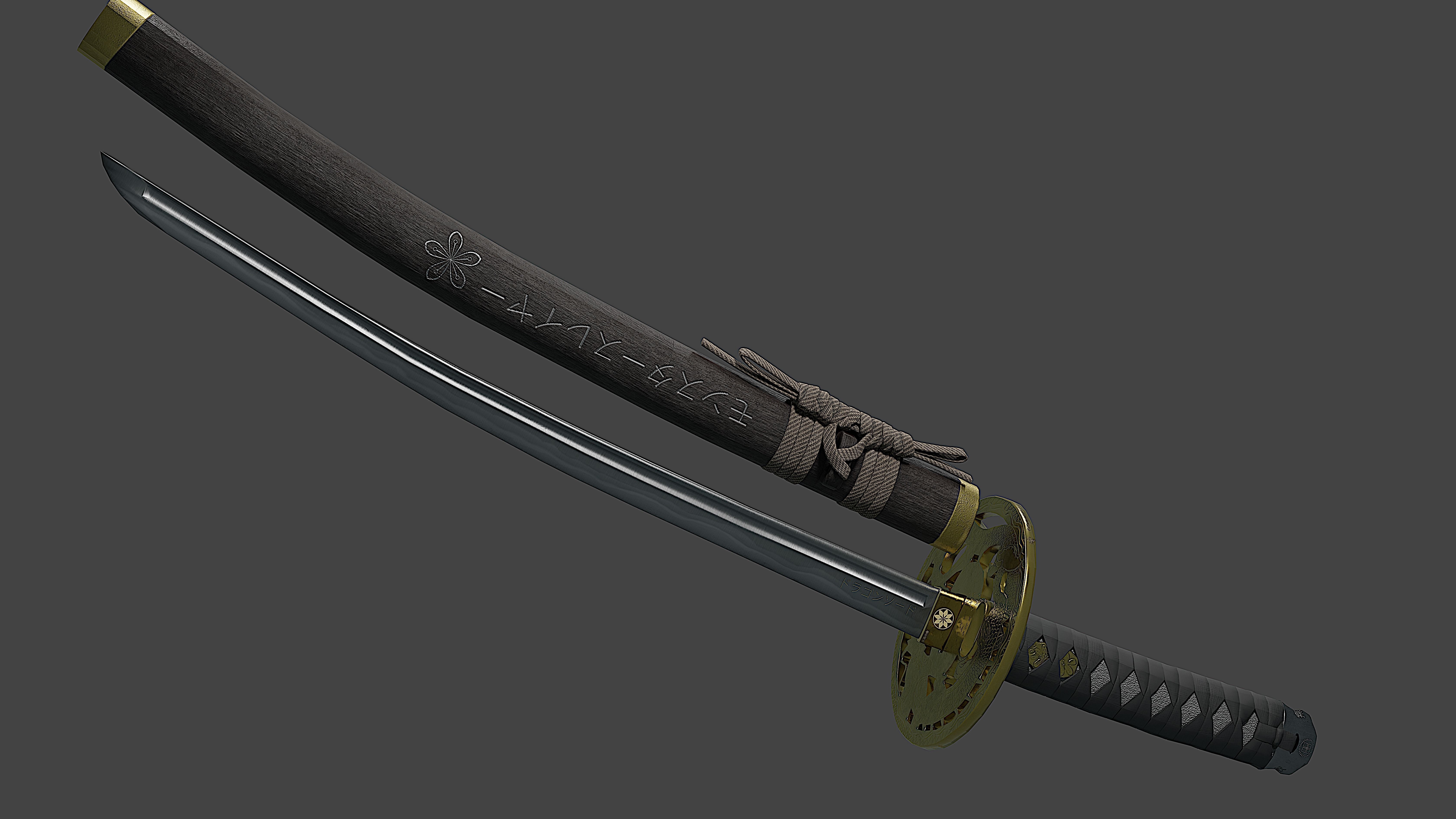 Katana two samurai swords free VR / AR / low-poly 3D model | CGTrader