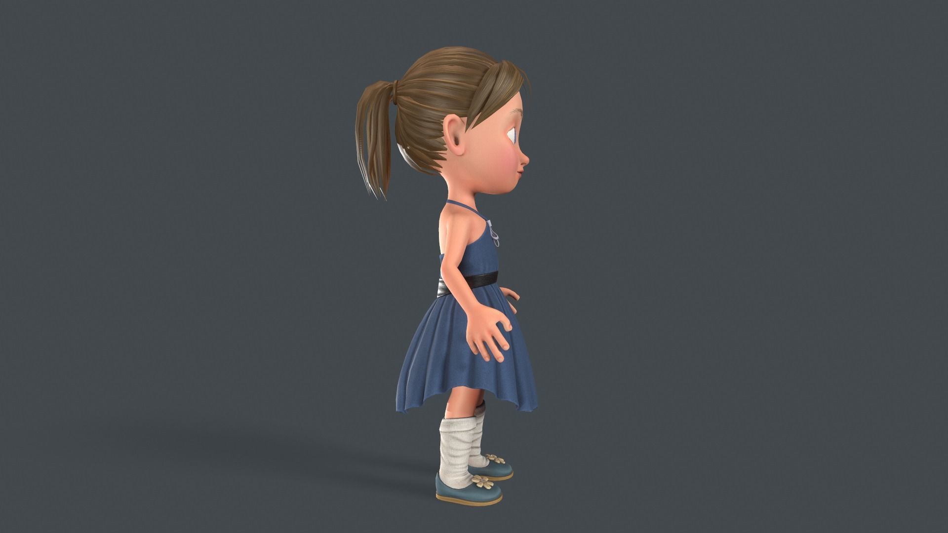 3D model Cartoon Girl Low-poly 3D Model VR / AR / low-poly | CGTrader