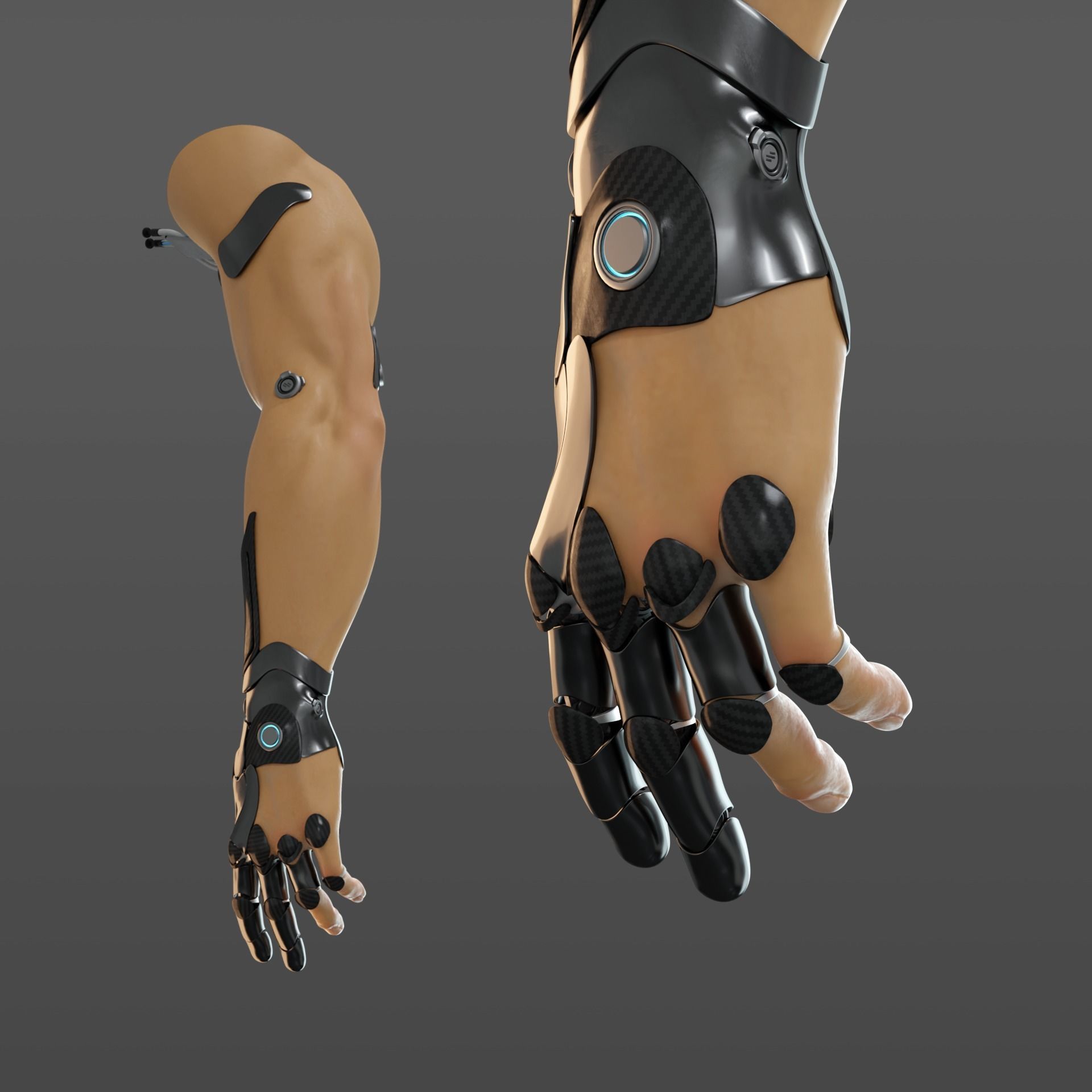 FPS hand anatomy mechanical 04 3D model animated rigged | CGTrader