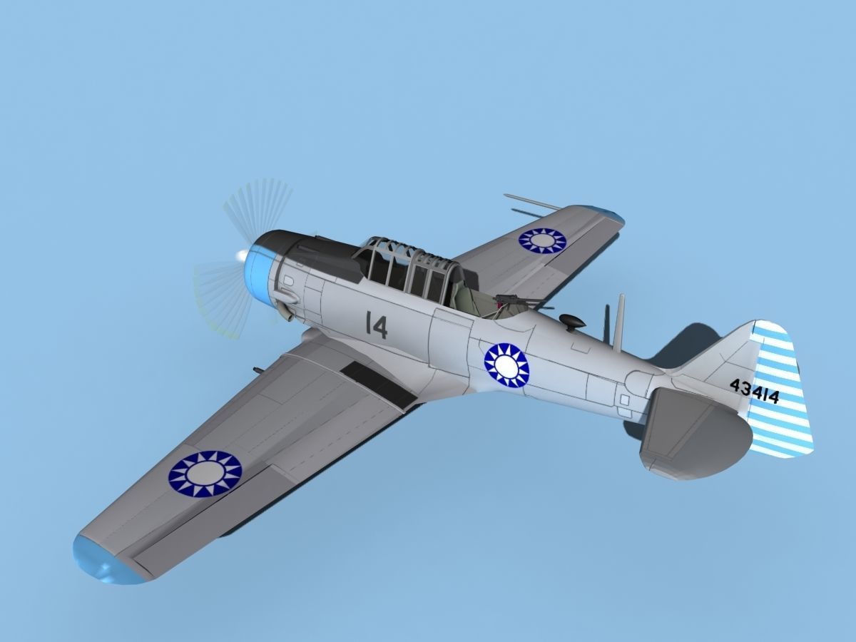 North American AT-6 Texan V08 ROCAF 3D model animated rigged | CGTrader