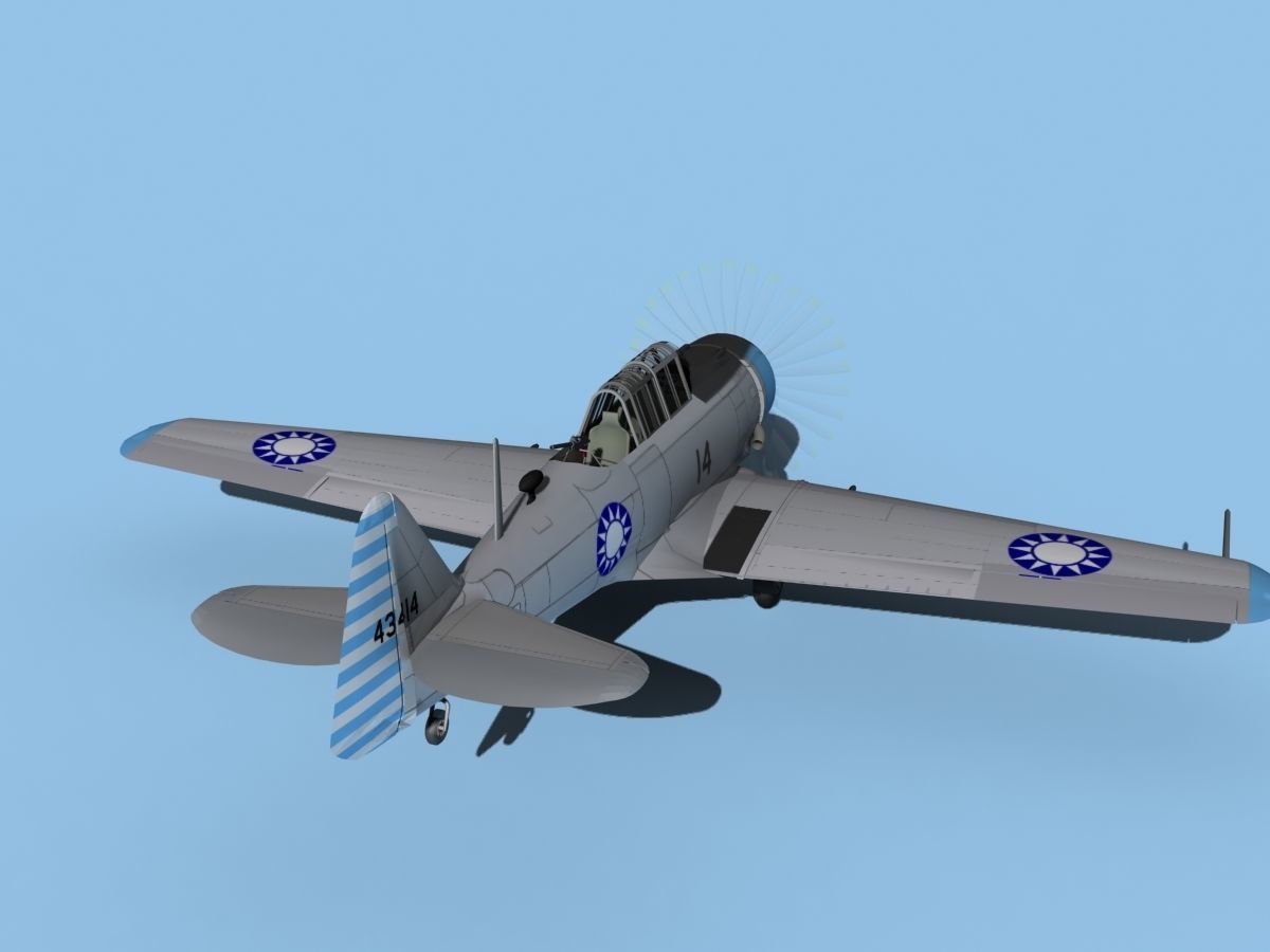 North American AT-6 Texan V08 ROCAF 3D model animated rigged | CGTrader