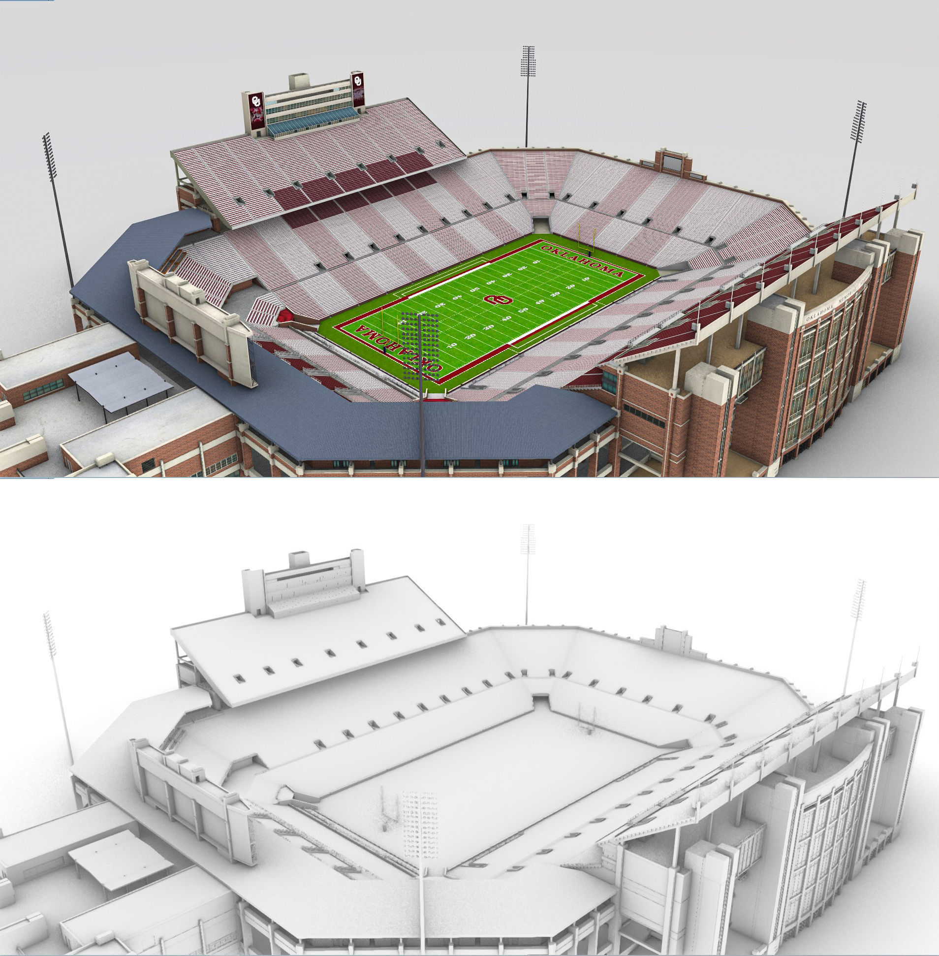 3D model Owen Field Stadium Oklahoma USA VR / AR / low-poly | CGTrader