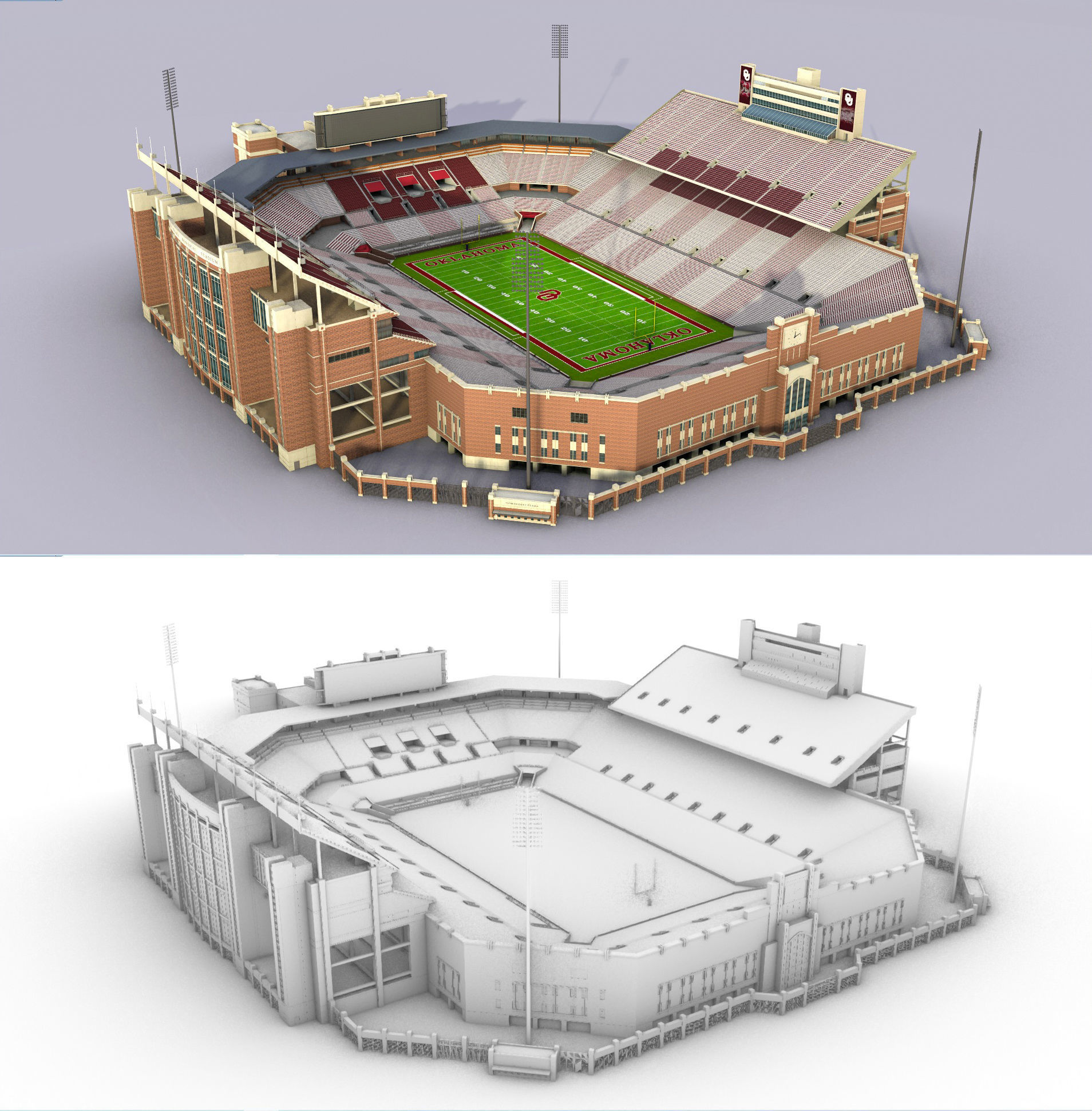 3D model Owen Field Stadium Oklahoma USA VR / AR / low-poly | CGTrader