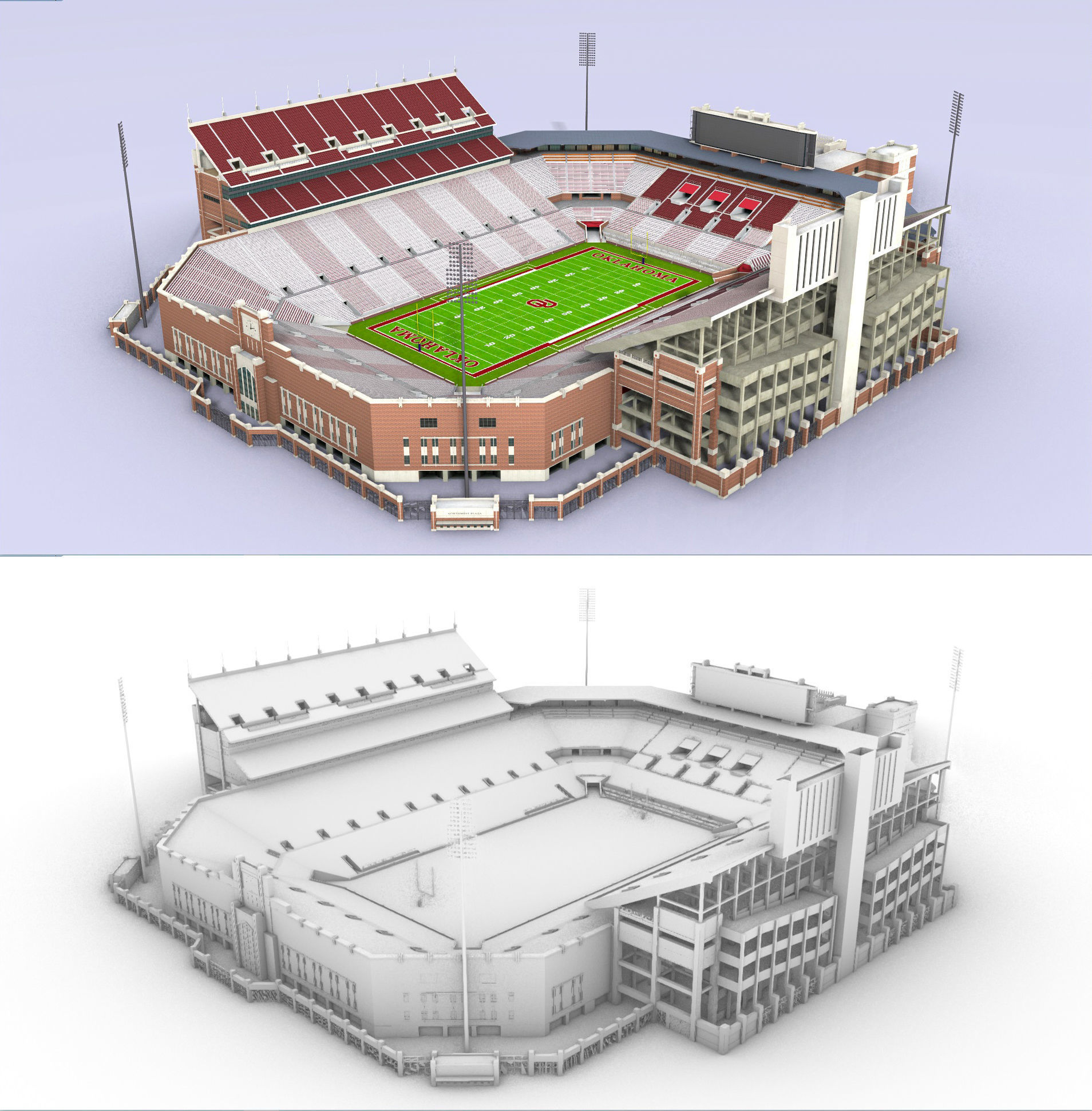 3D model Owen Field Stadium Oklahoma USA VR / AR / low-poly | CGTrader