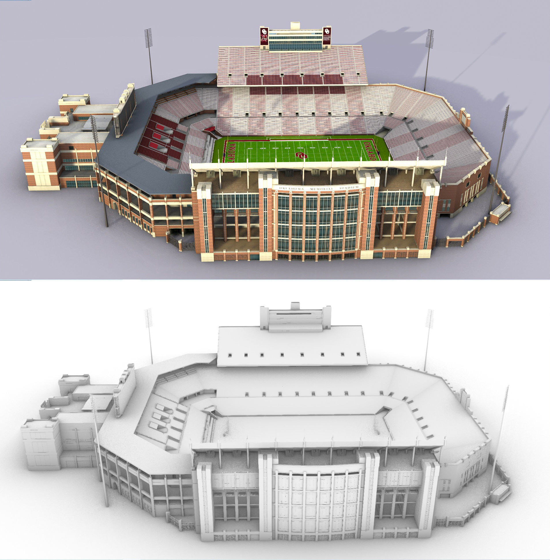 3D model Owen Field Stadium Oklahoma USA VR / AR / low-poly | CGTrader