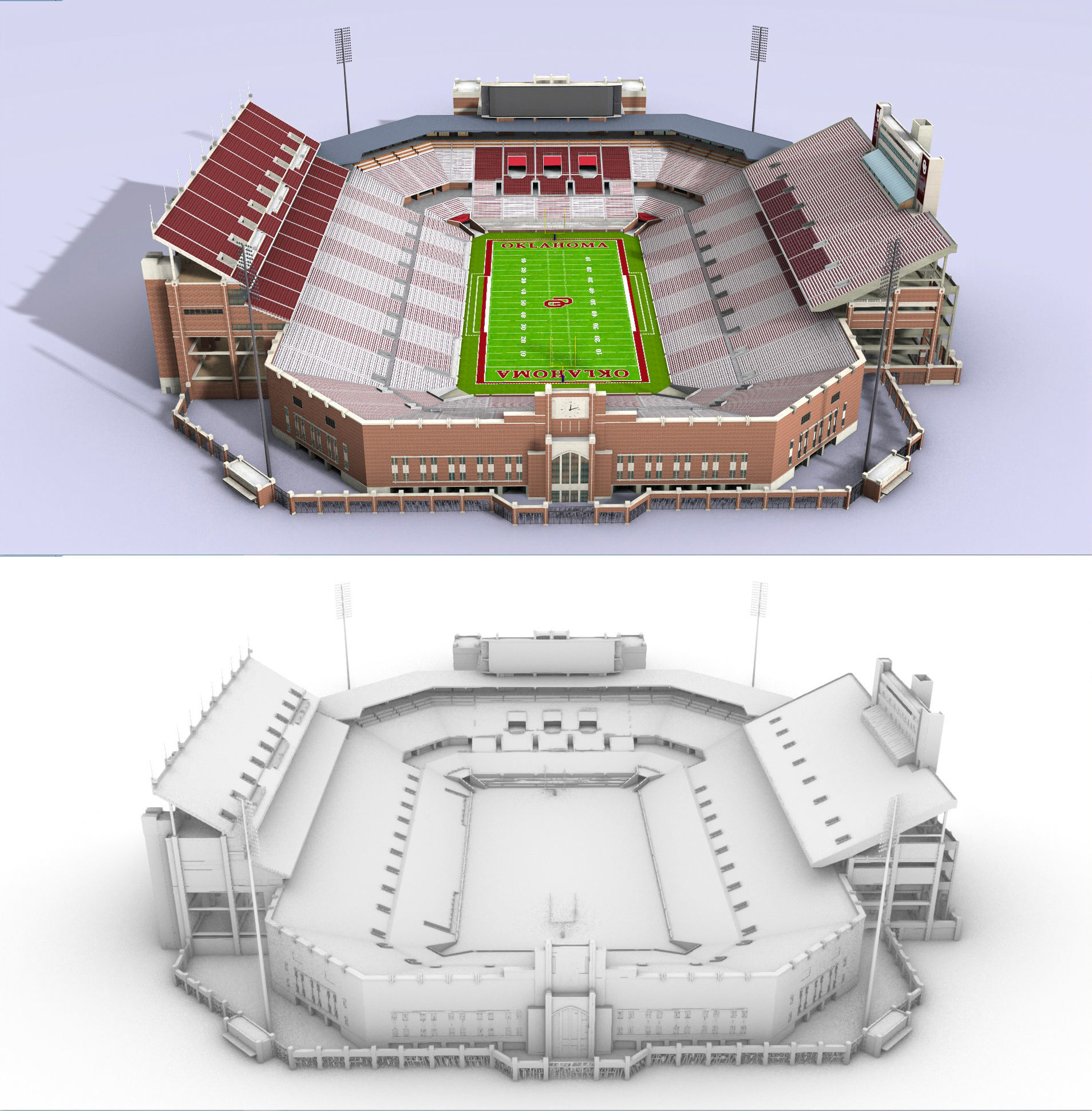 3D model Owen Field Stadium Oklahoma USA VR / AR / low-poly | CGTrader