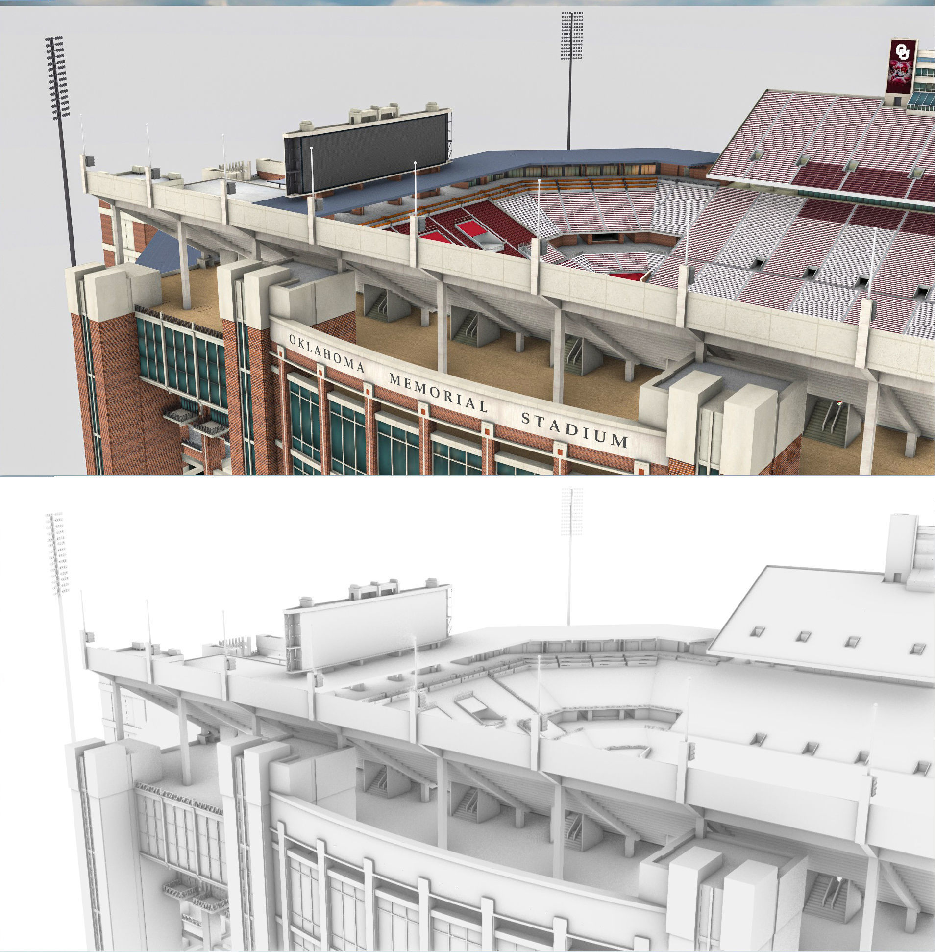 3D model Owen Field Stadium Oklahoma USA VR / AR / low-poly | CGTrader