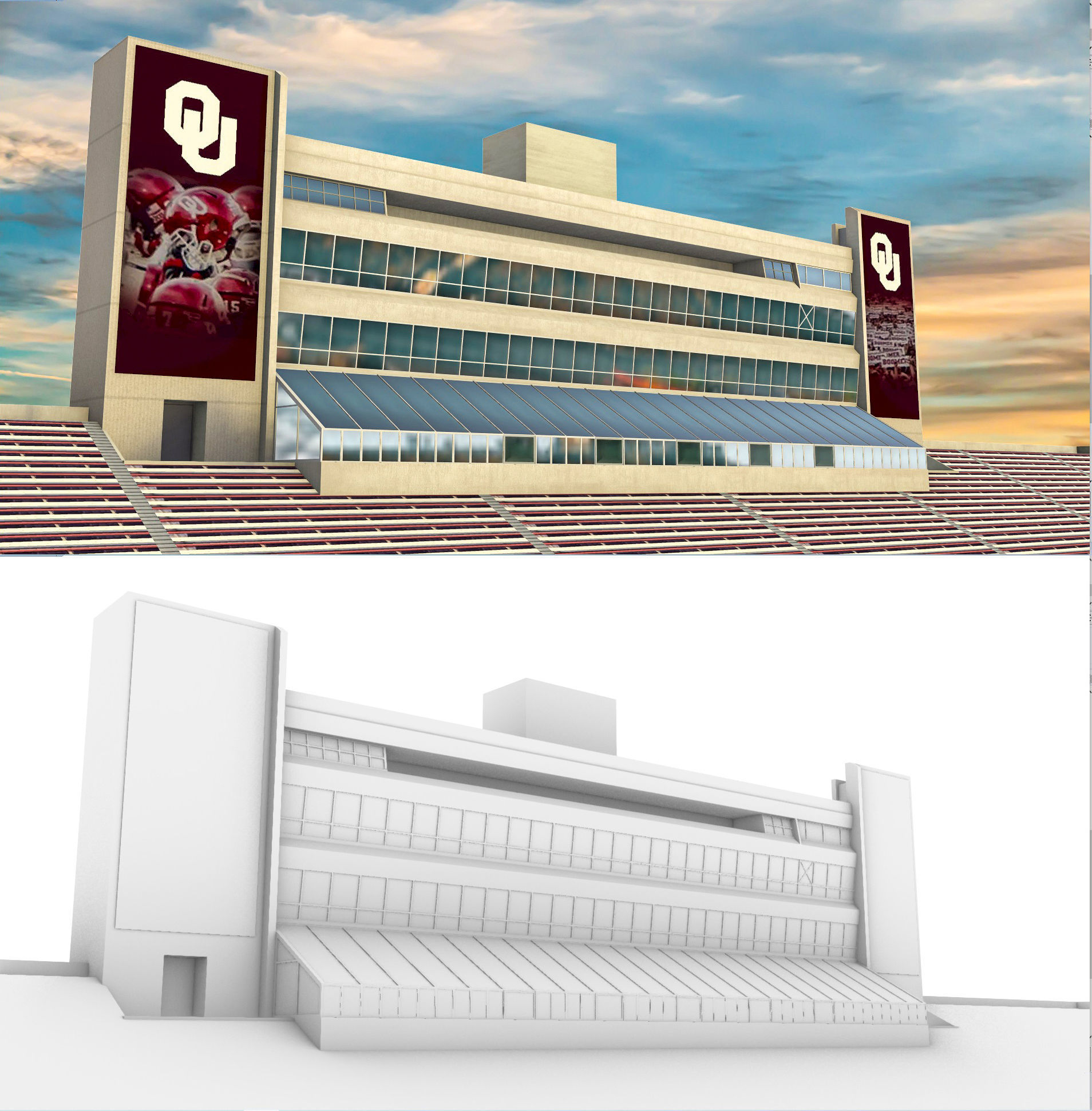 3D model Owen Field Stadium Oklahoma USA VR / AR / low-poly | CGTrader