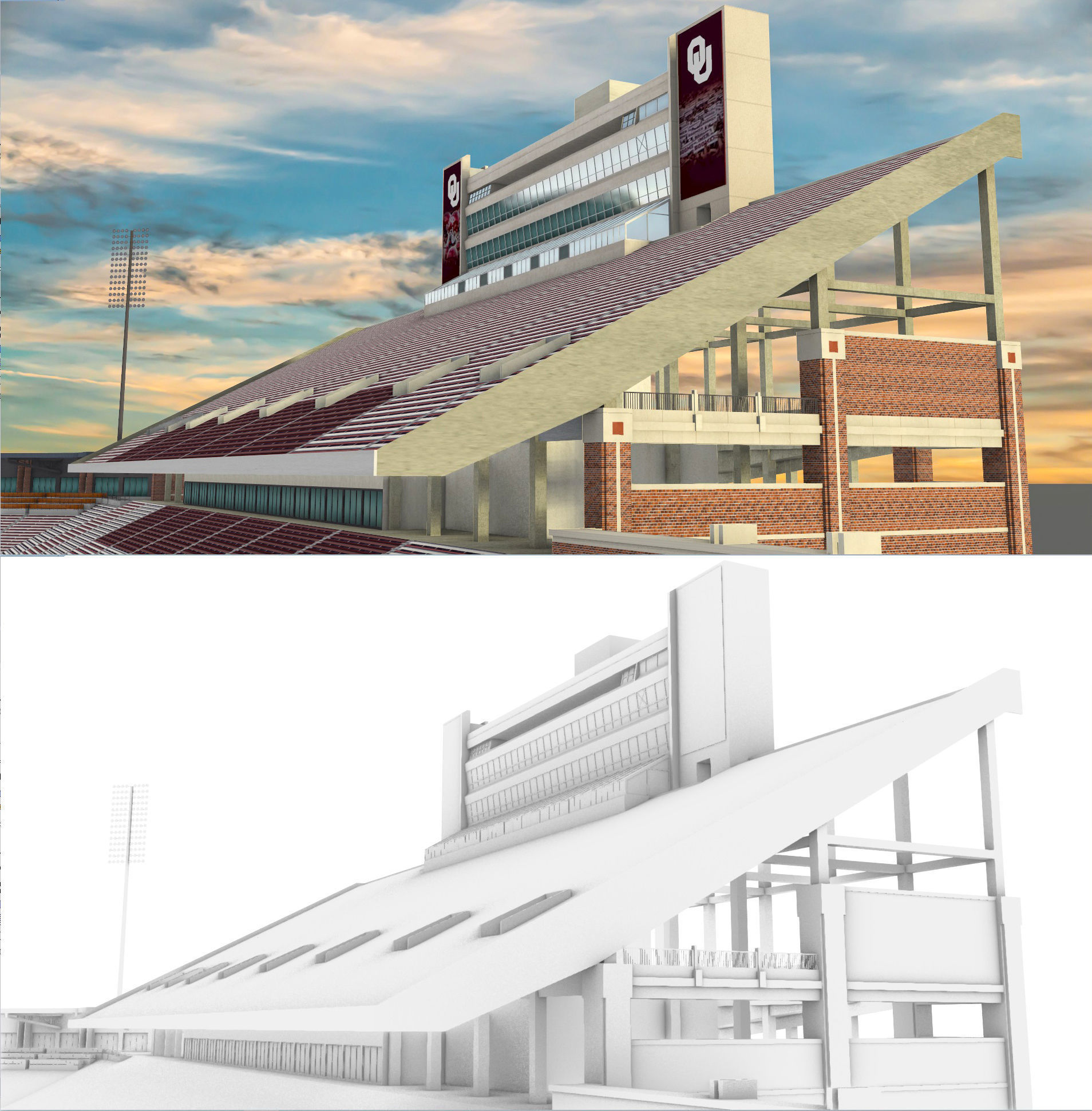 3D model Owen Field Stadium Oklahoma USA VR / AR / low-poly | CGTrader