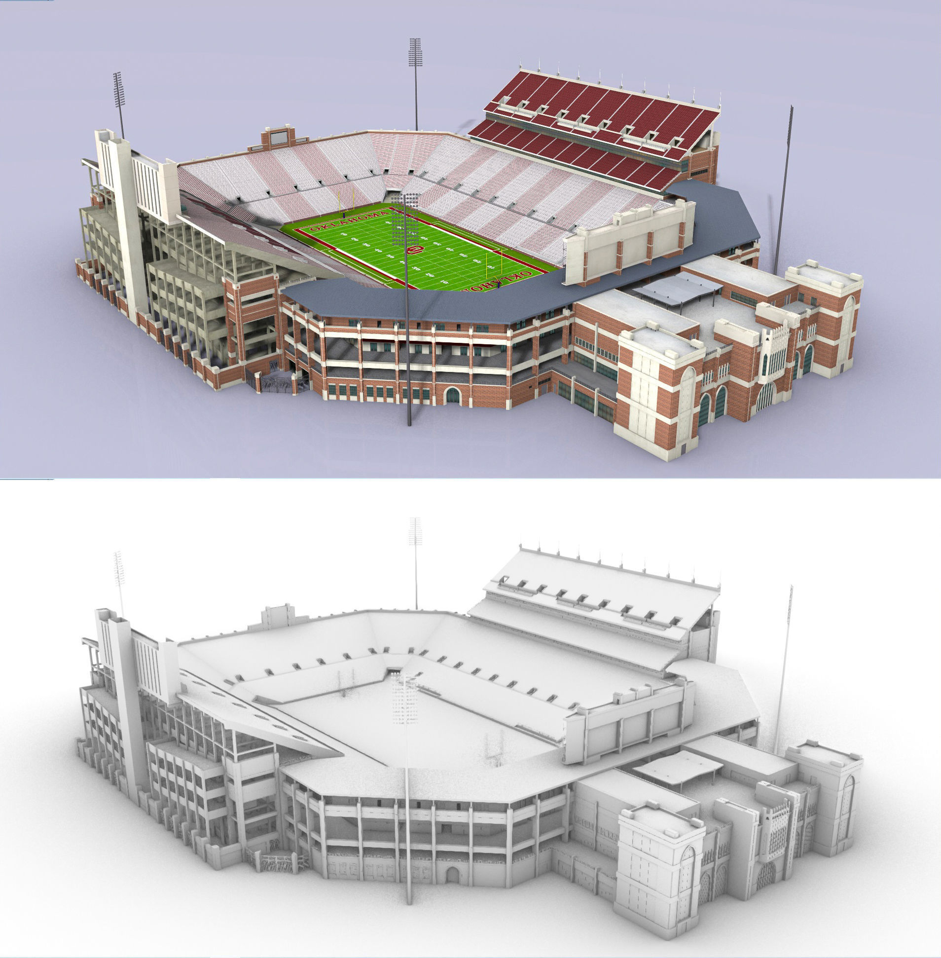 3D model Owen Field Stadium Oklahoma USA VR / AR / low-poly | CGTrader