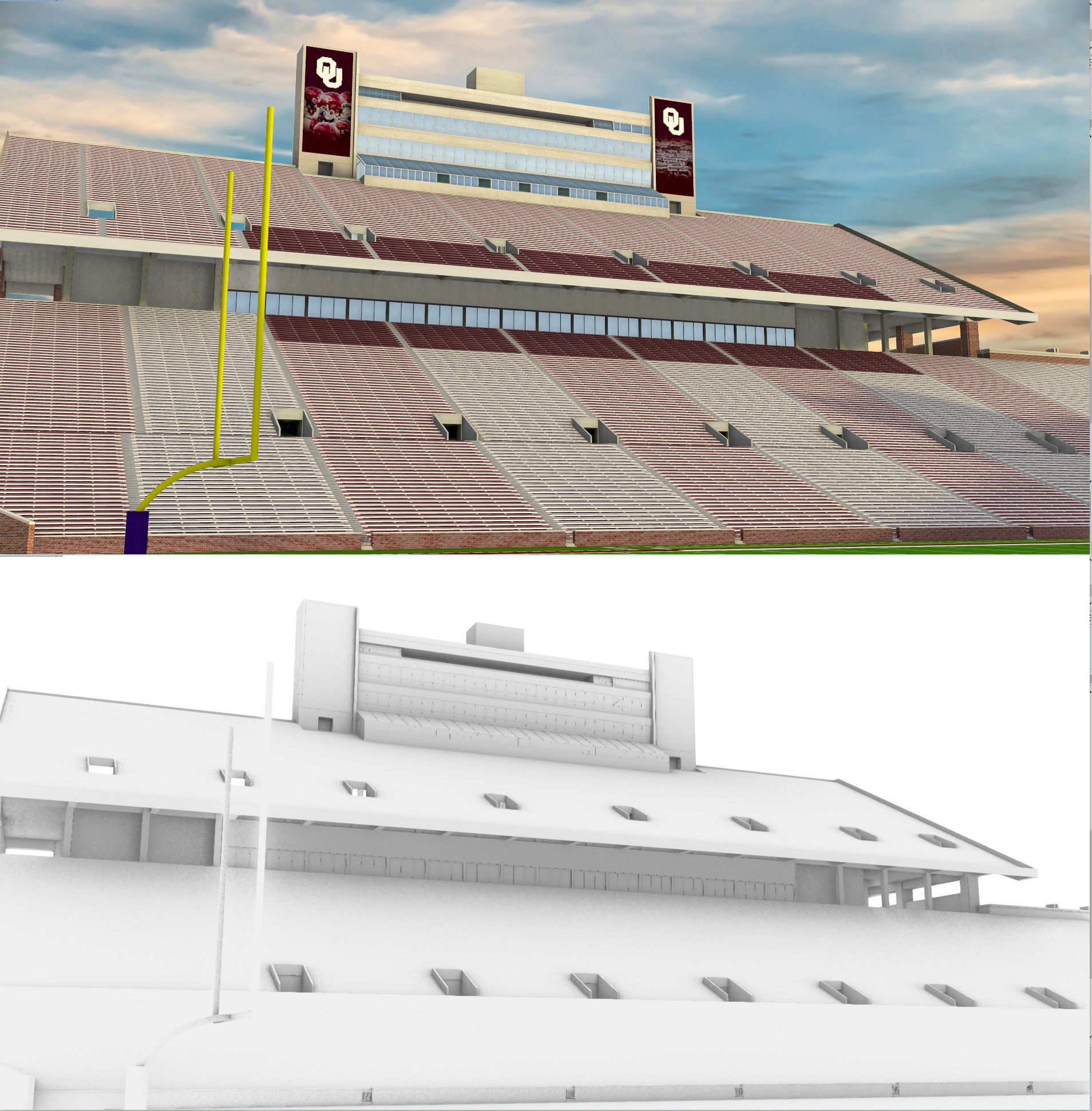 3D model Owen Field Stadium Oklahoma USA VR / AR / low-poly | CGTrader