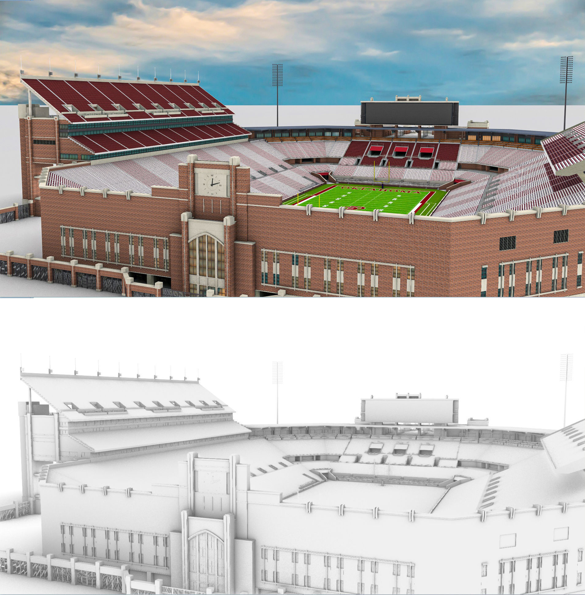 3D model Owen Field Stadium Oklahoma USA VR / AR / low-poly | CGTrader