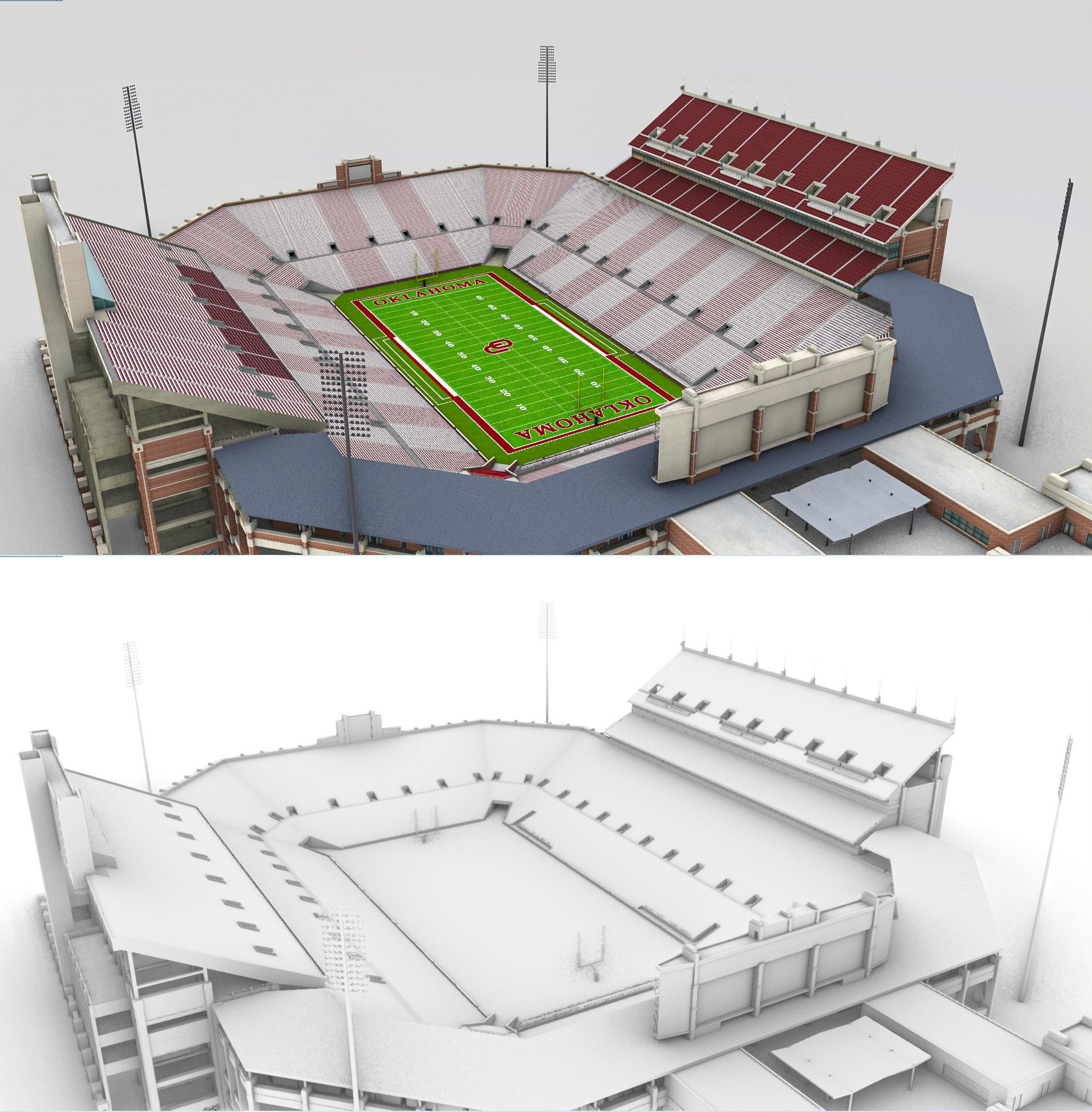 3D model Owen Field Stadium Oklahoma USA VR / AR / low-poly | CGTrader