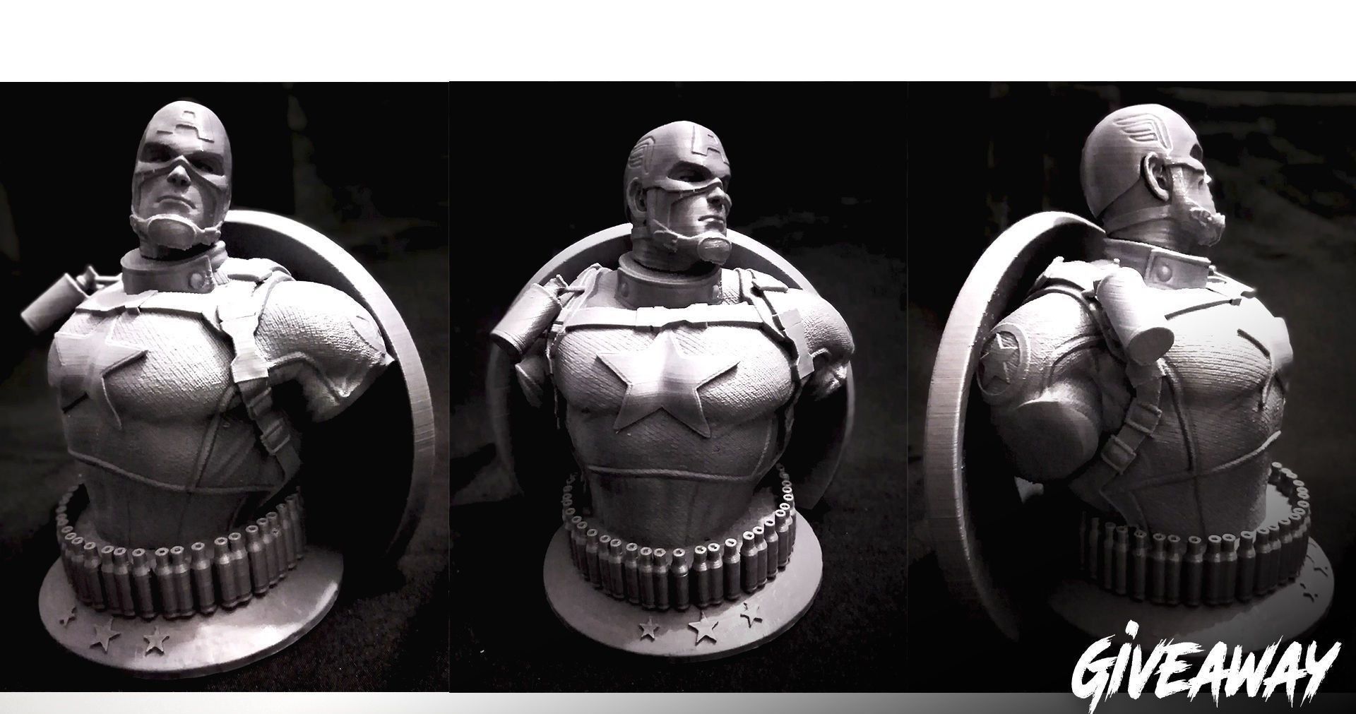 Wicked Marvel Avengers Captain America 3d Bust STL FREE free 3D model ...