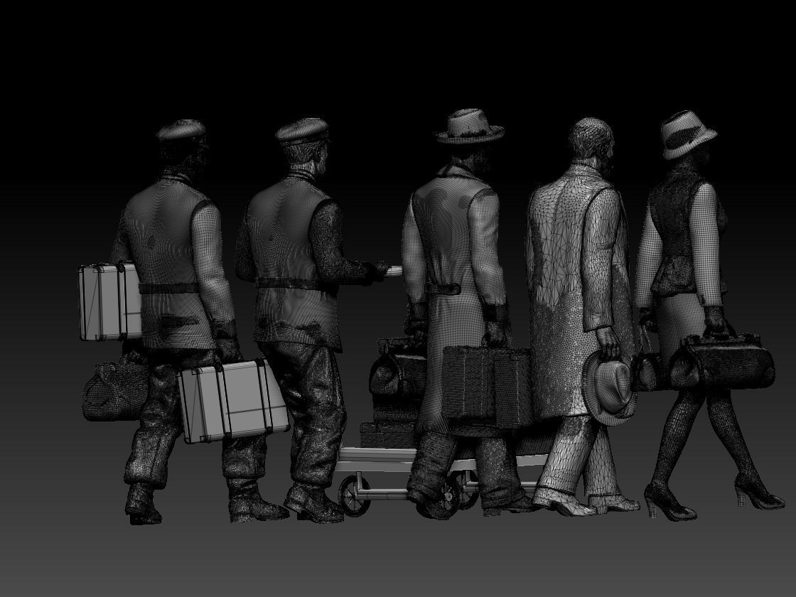 railroad passengers 3D model 3D printable | CGTrader