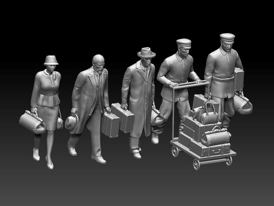 railroad passengers 3D model 3D printable | CGTrader