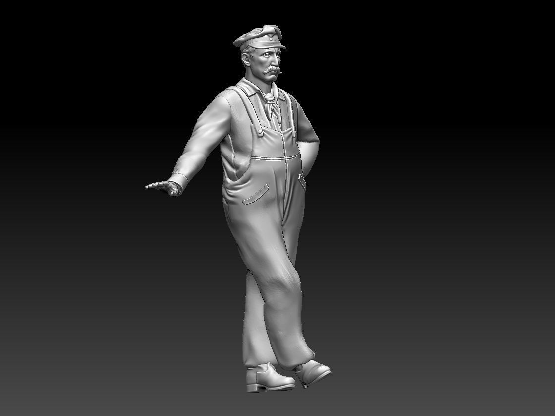 machinist statue of man in uniform 3D model 3D printable | CGTrader