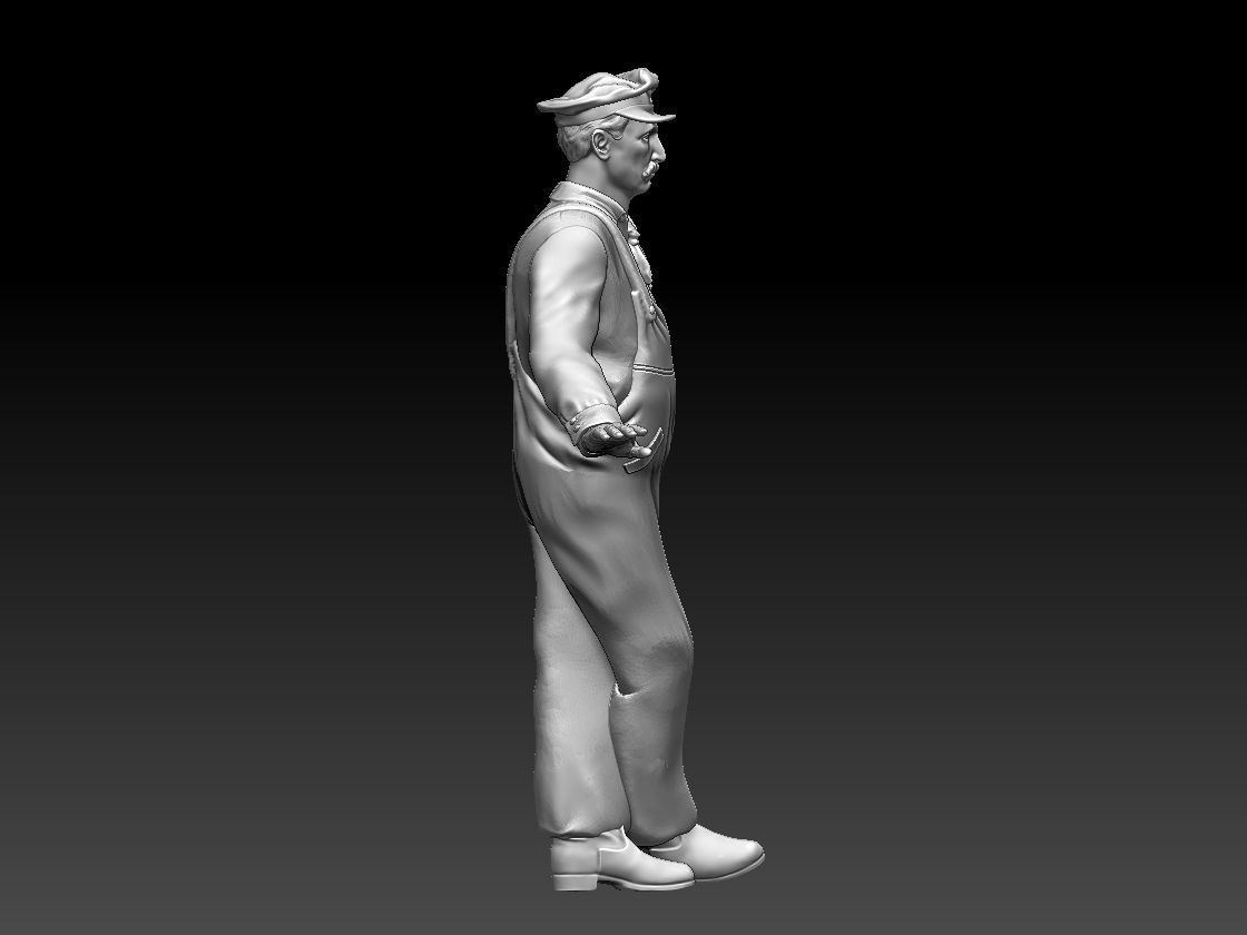 machinist statue of man in uniform 3D model 3D printable | CGTrader