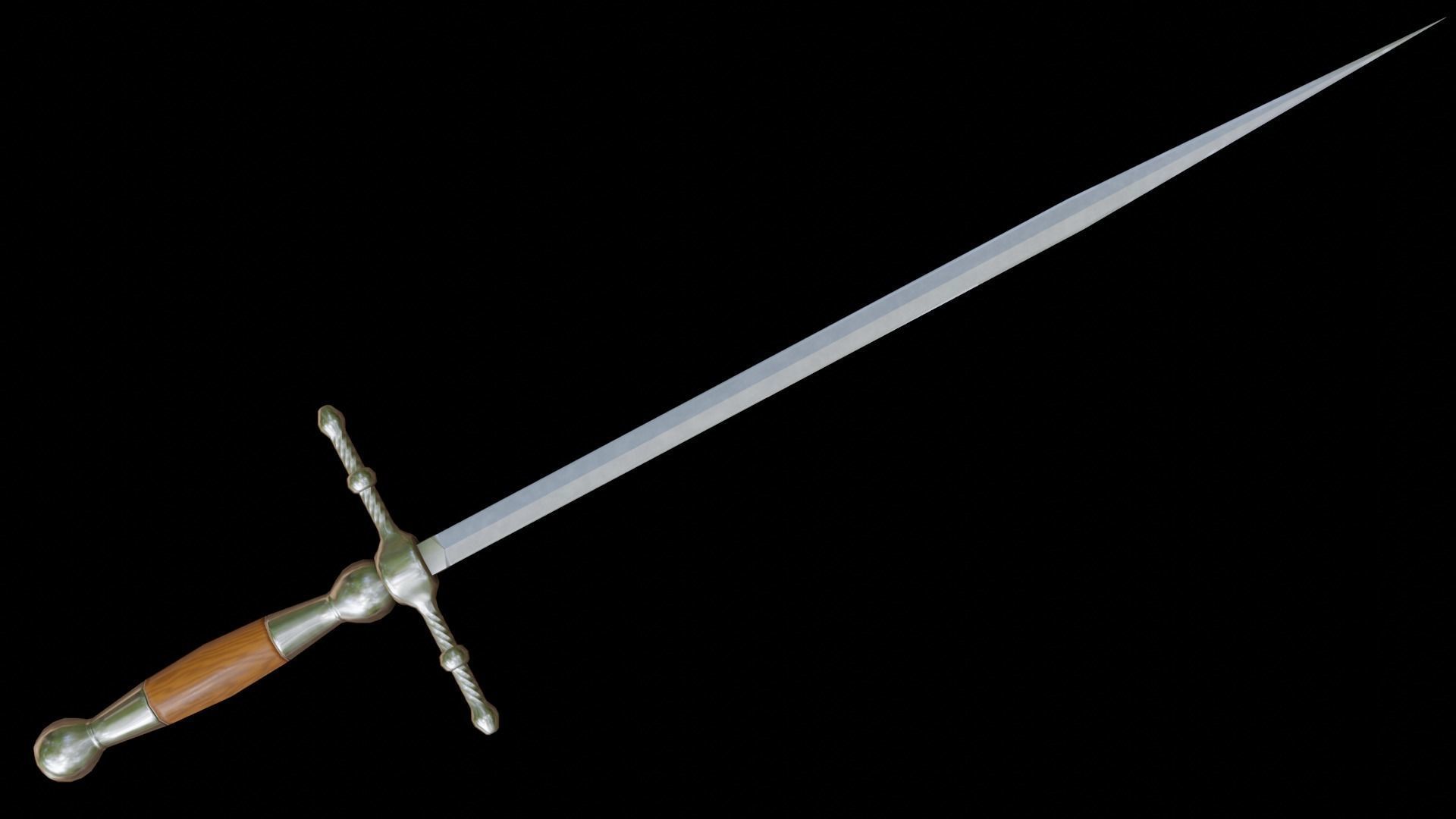 3D model Dagger Stiletto with Sheath VR / AR / low-poly | CGTrader