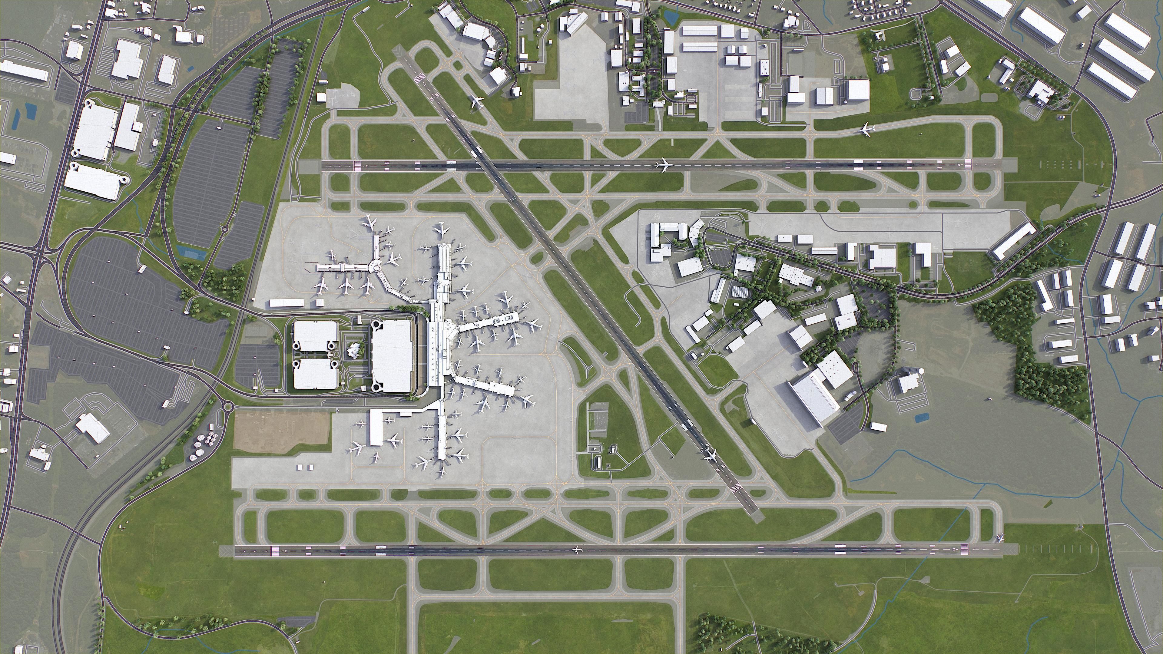 3D model Charlotte Douglas Airport VR / AR / low-poly | CGTrader