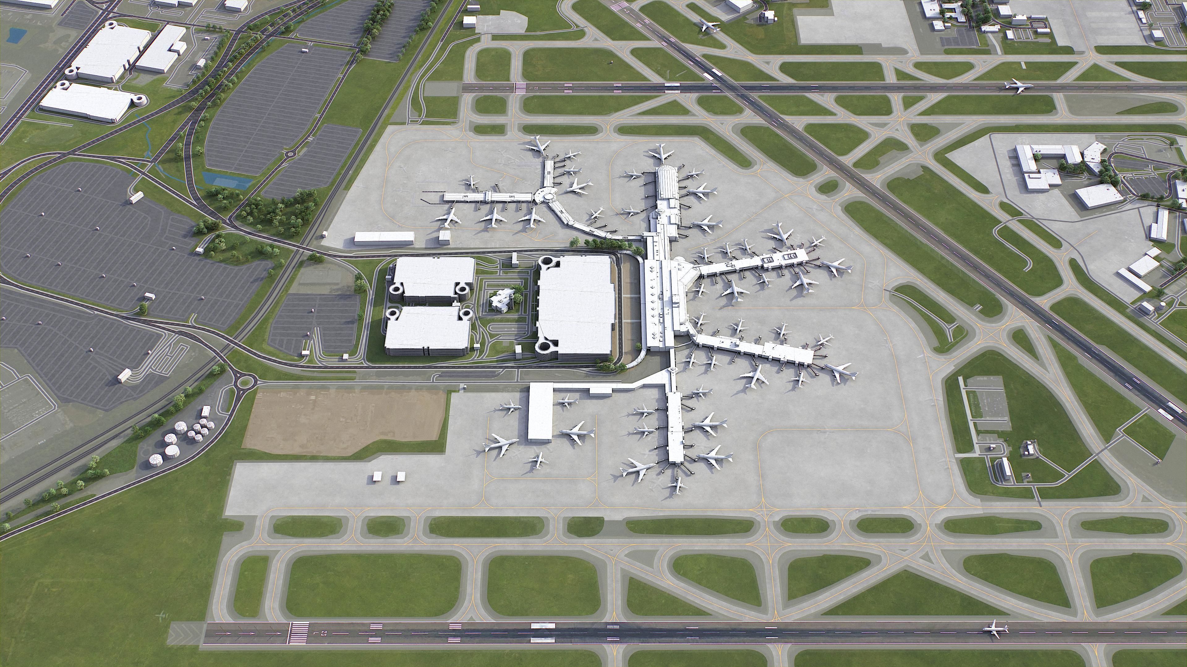 3D model Charlotte Douglas Airport VR / AR / low-poly | CGTrader