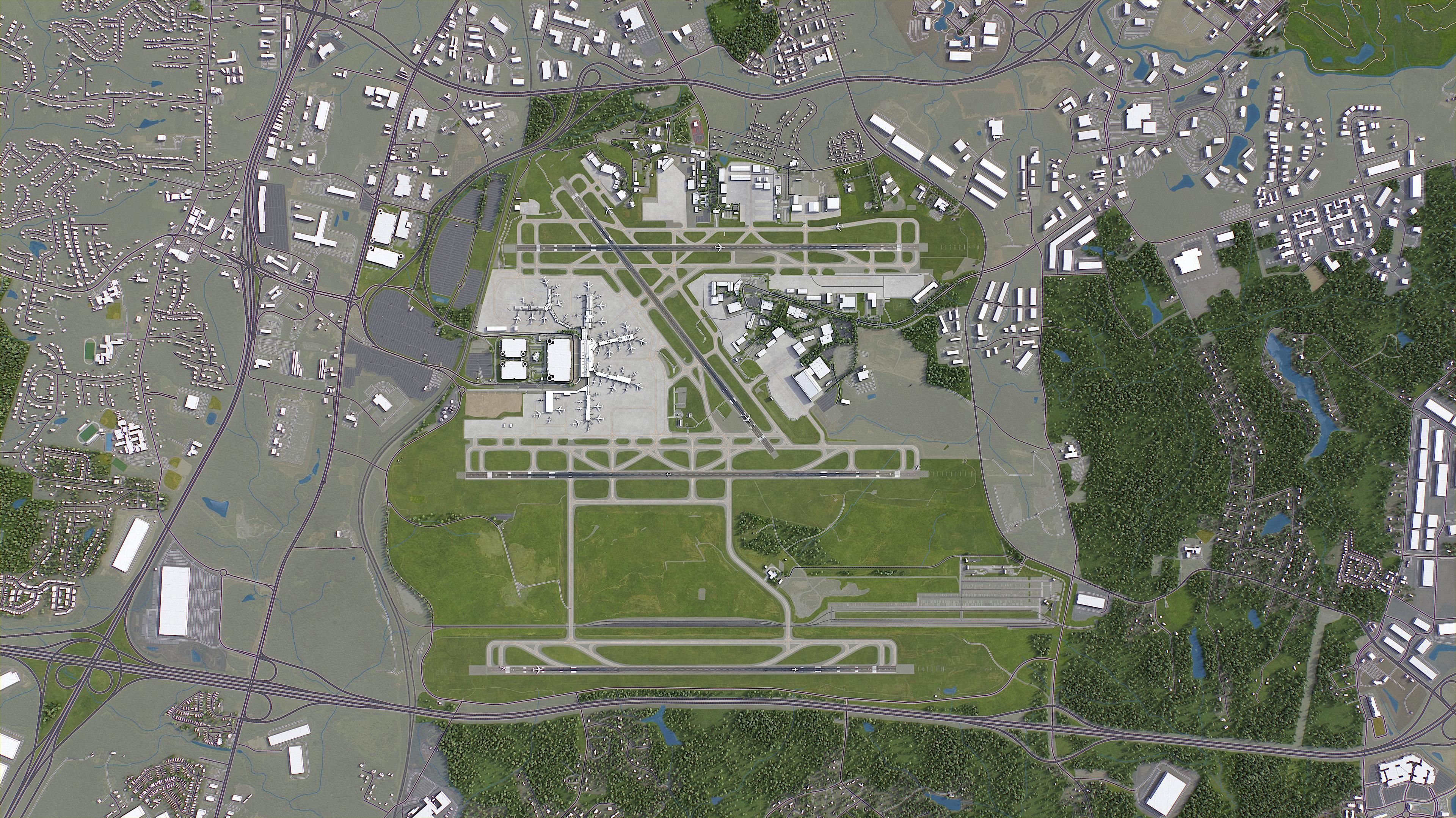 3D model Charlotte Douglas Airport VR / AR / low-poly | CGTrader