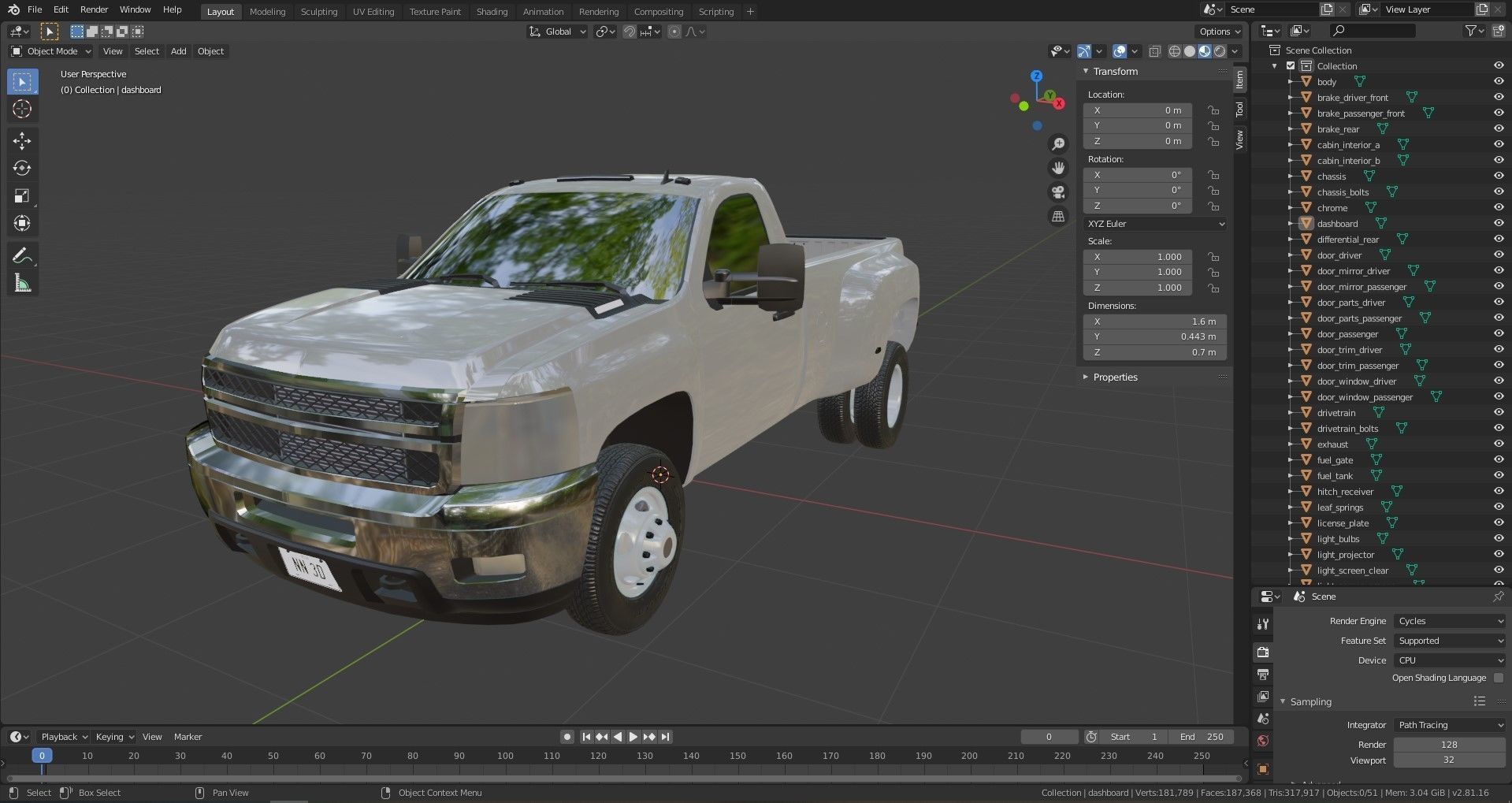 GENERIC DUALLY PICKUP TRUCK 16 3D model | CGTrader