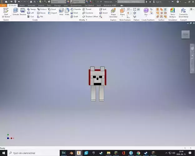 Minecraft Tamed Wolf 3D model 3D printable | CGTrader