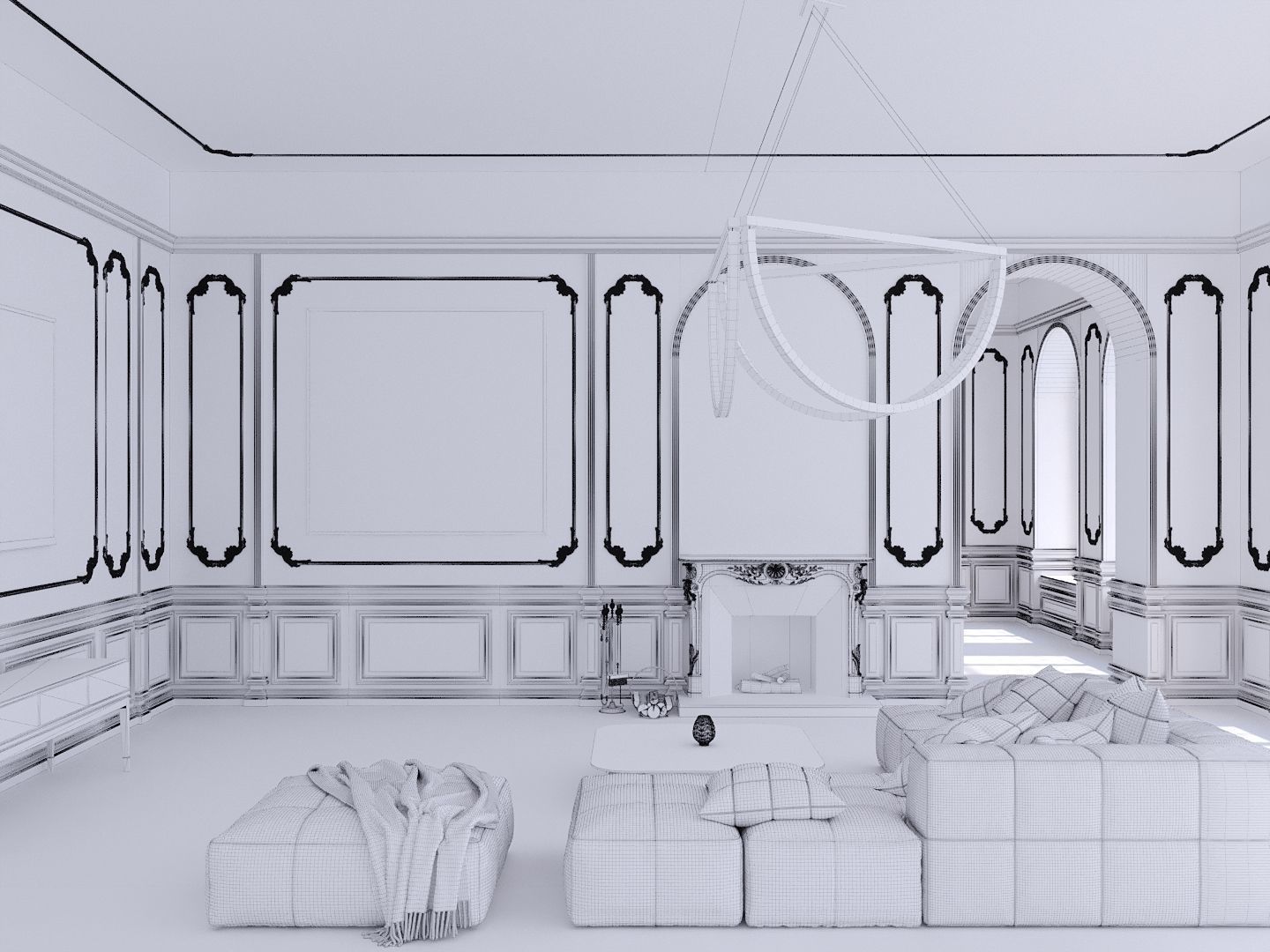 White Interior 3D model | CGTrader