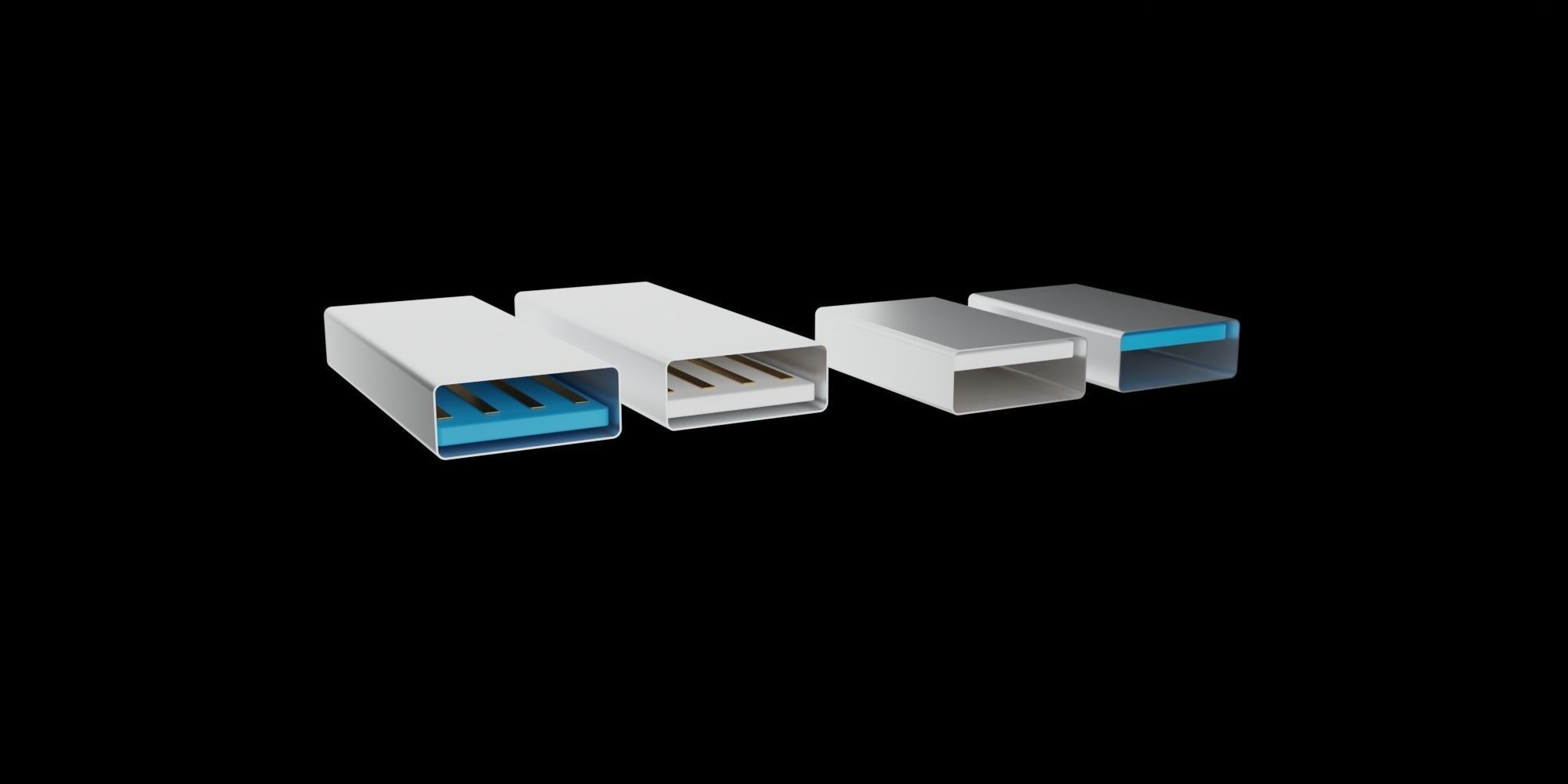 USB Connectors free 3D model | CGTrader