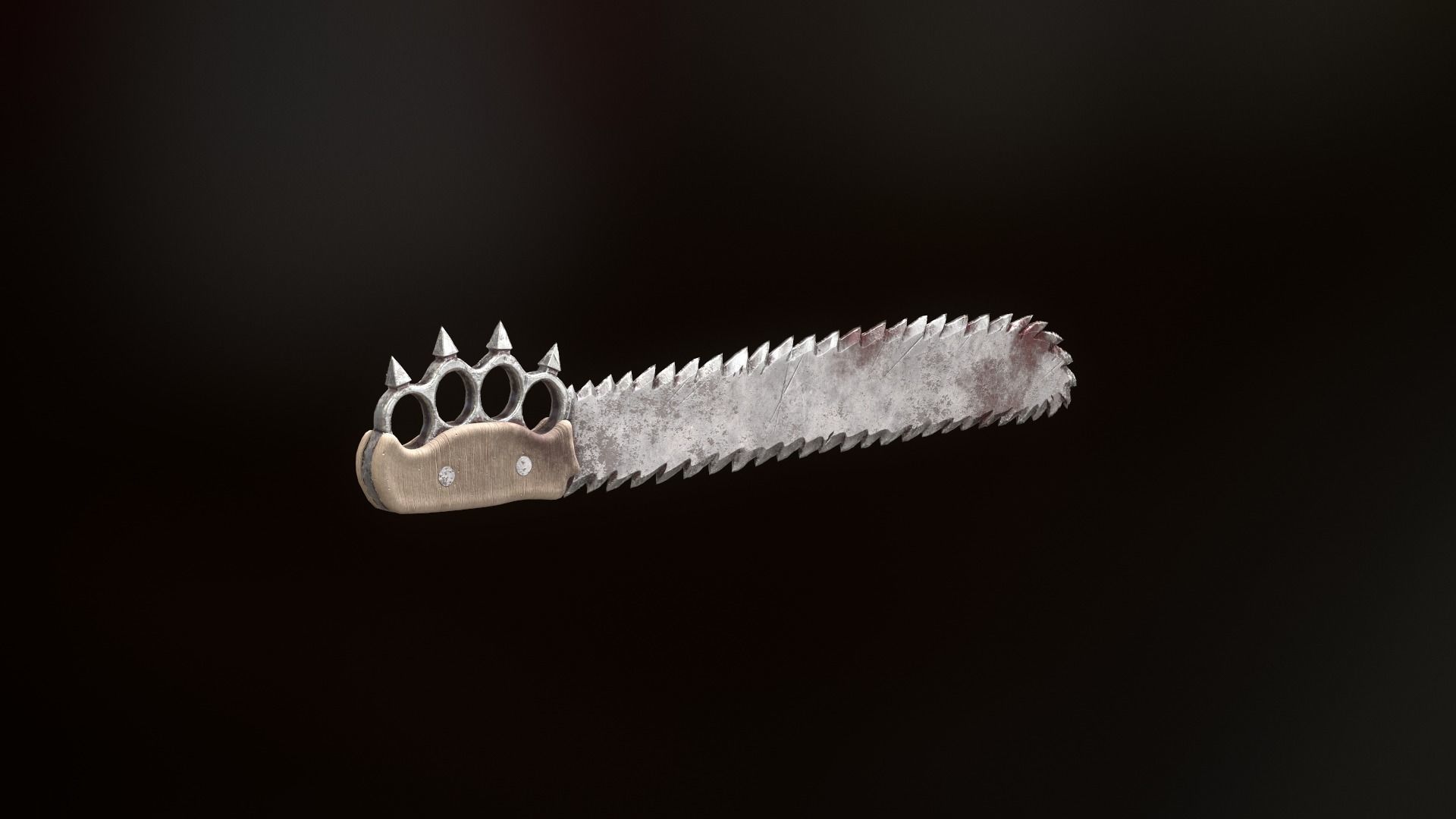 3D model Machete with brass knuckles game ready VR / AR / low-poly ...