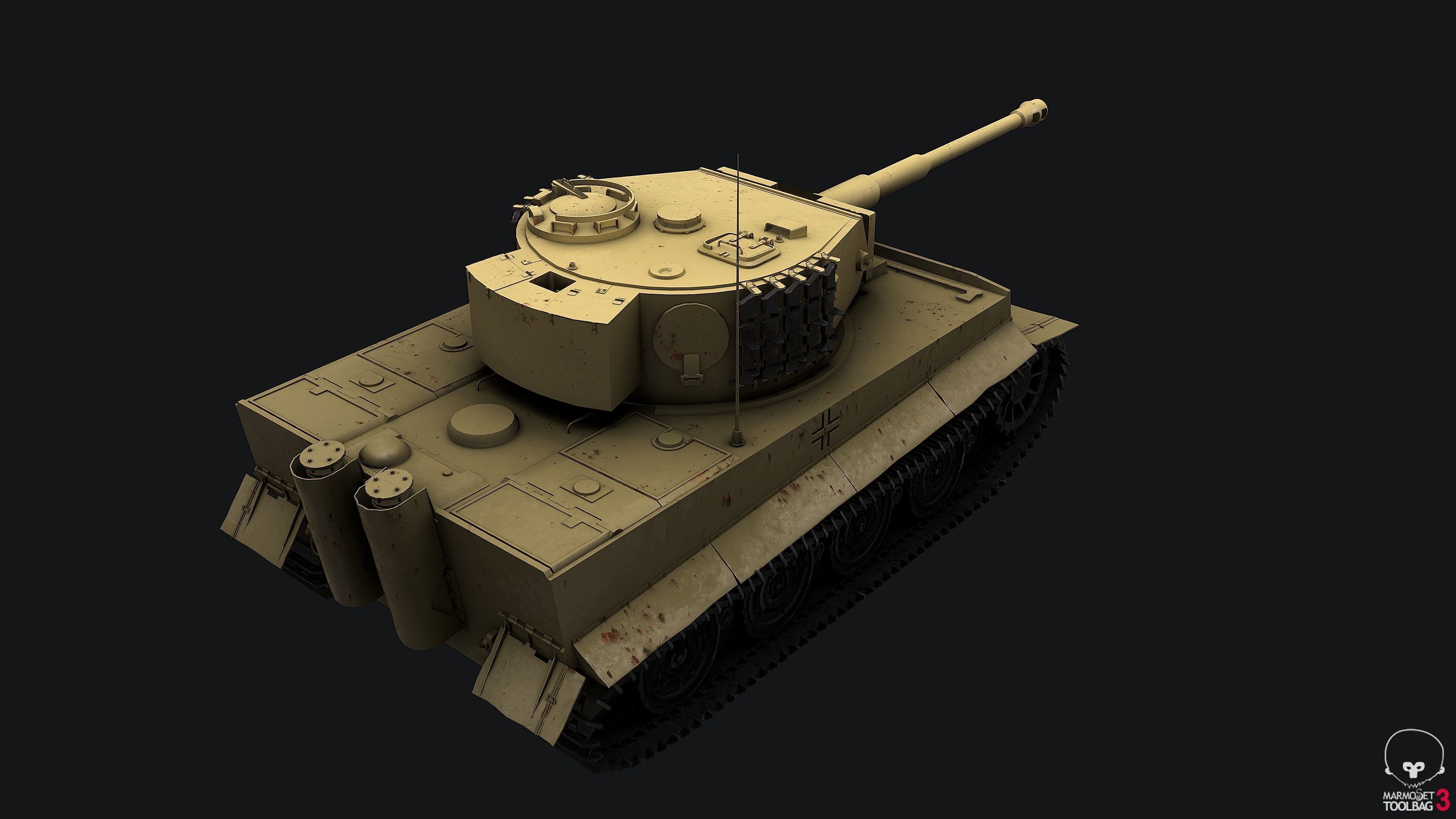 WW2 Tiger I German Tank Desert PBR 3D model | CGTrader