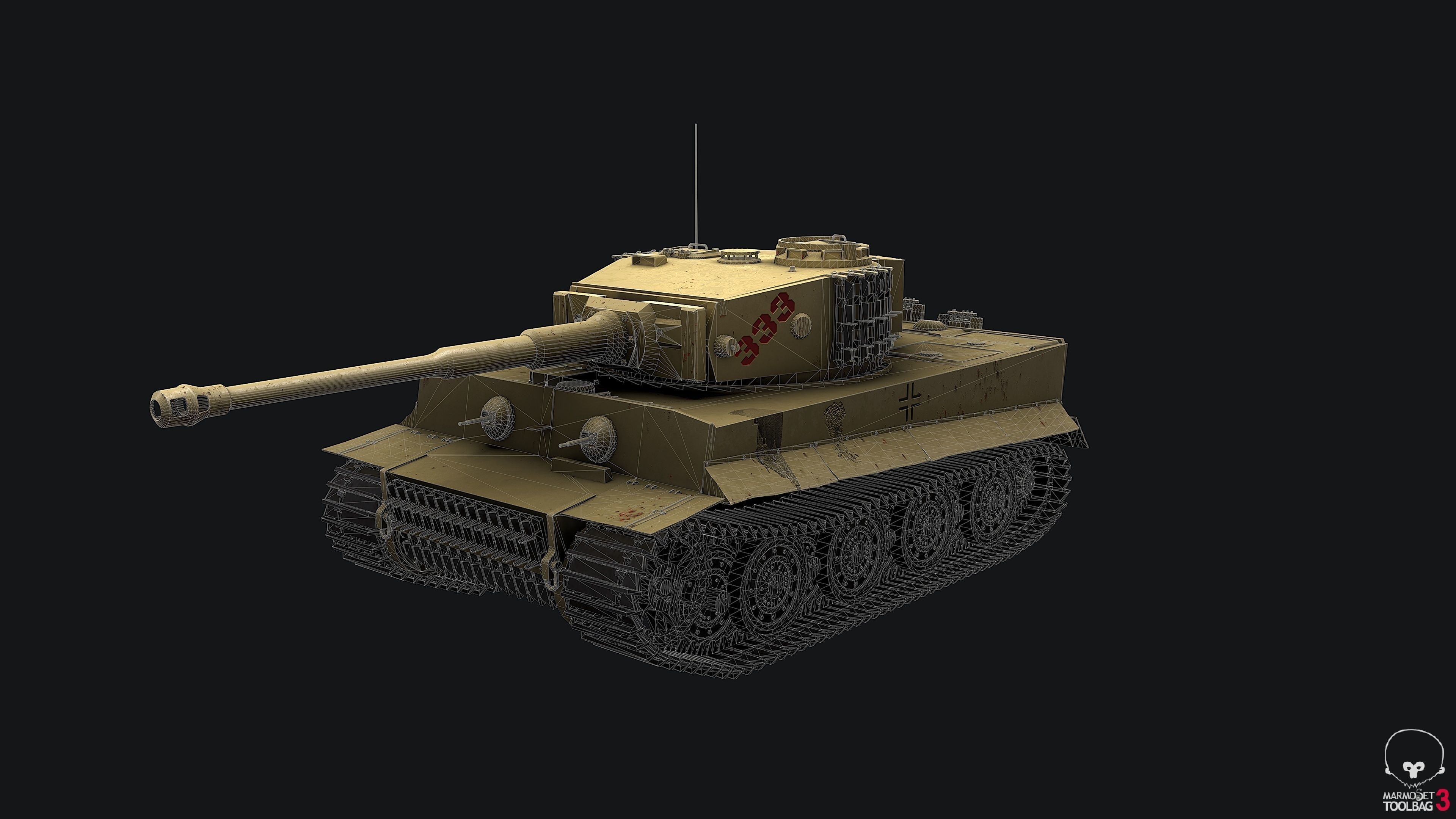 WW2 Tiger I German Tank Desert PBR 3D model | CGTrader