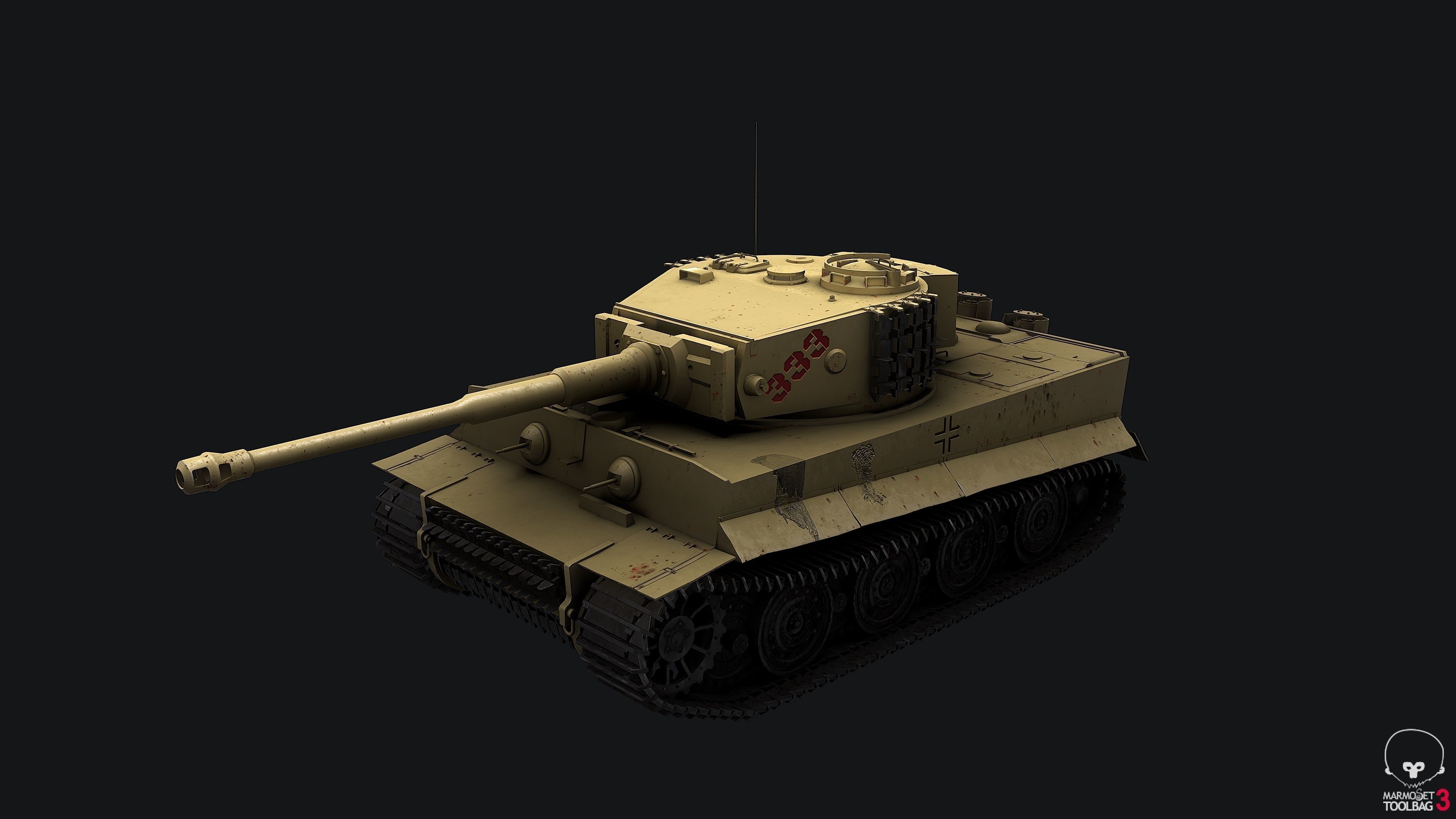 WW2 Tiger I German Tank Desert PBR 3D model | CGTrader