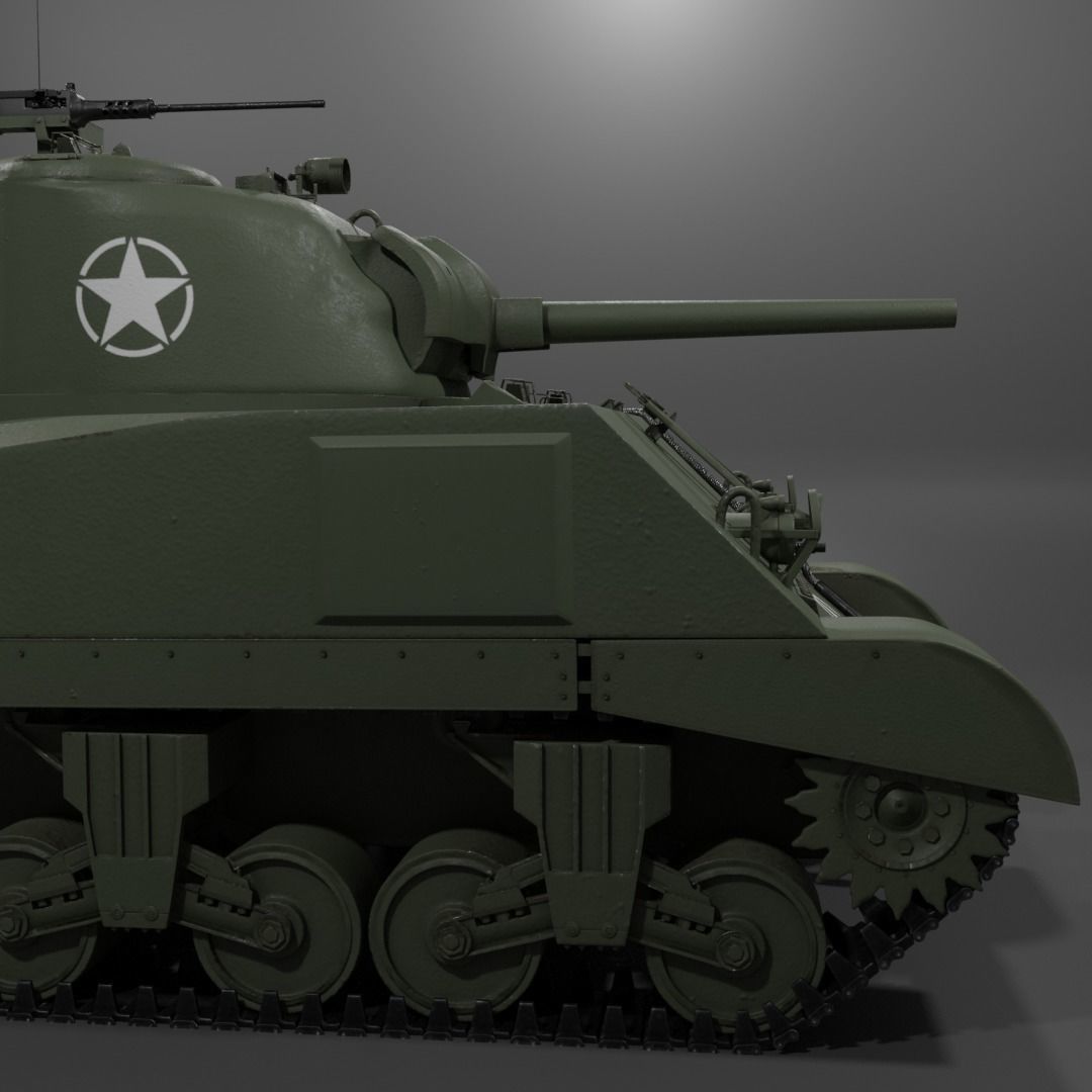 M4A2 Sherman Medium Tank free 3D model | CGTrader