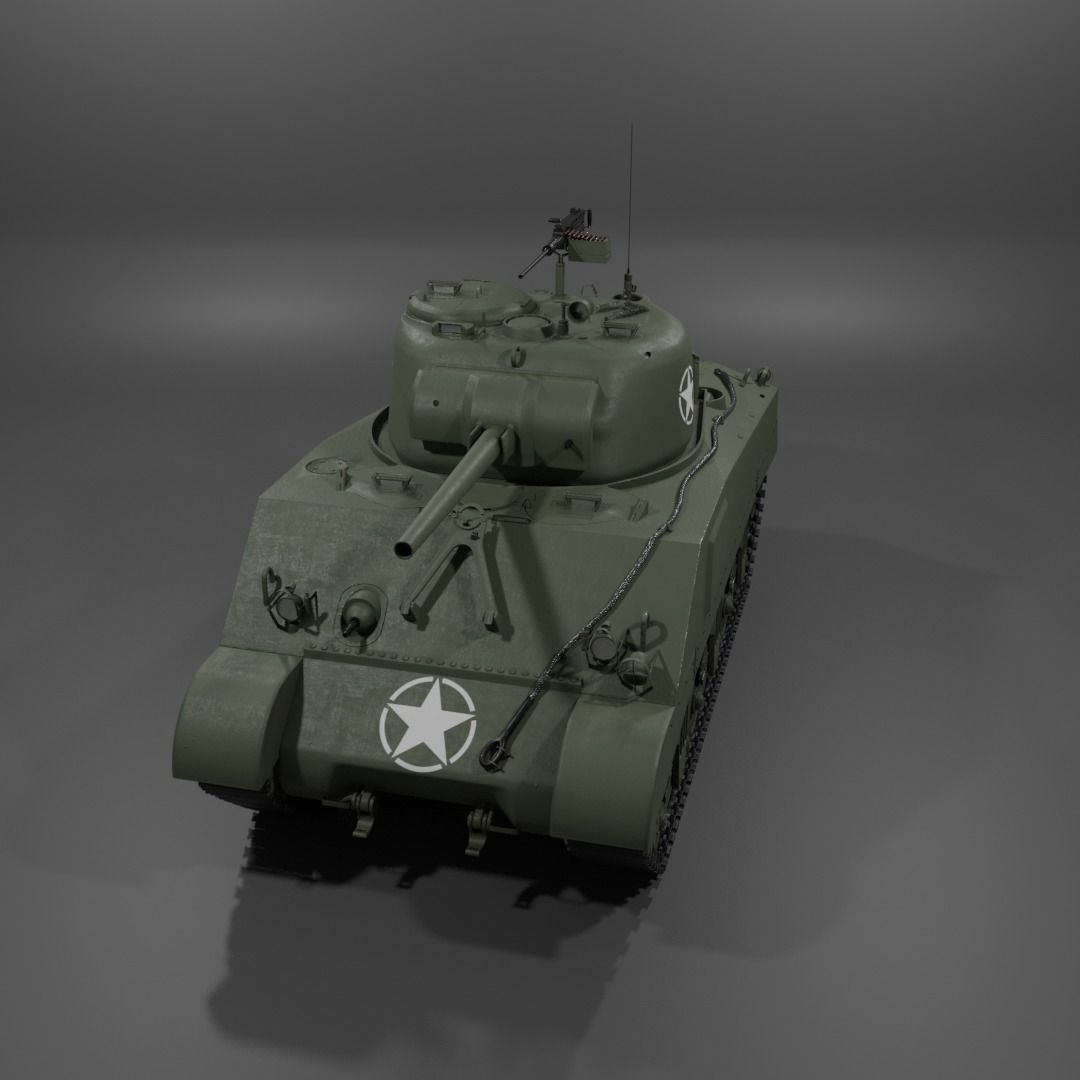 M4A2 Sherman Medium Tank free 3D model | CGTrader