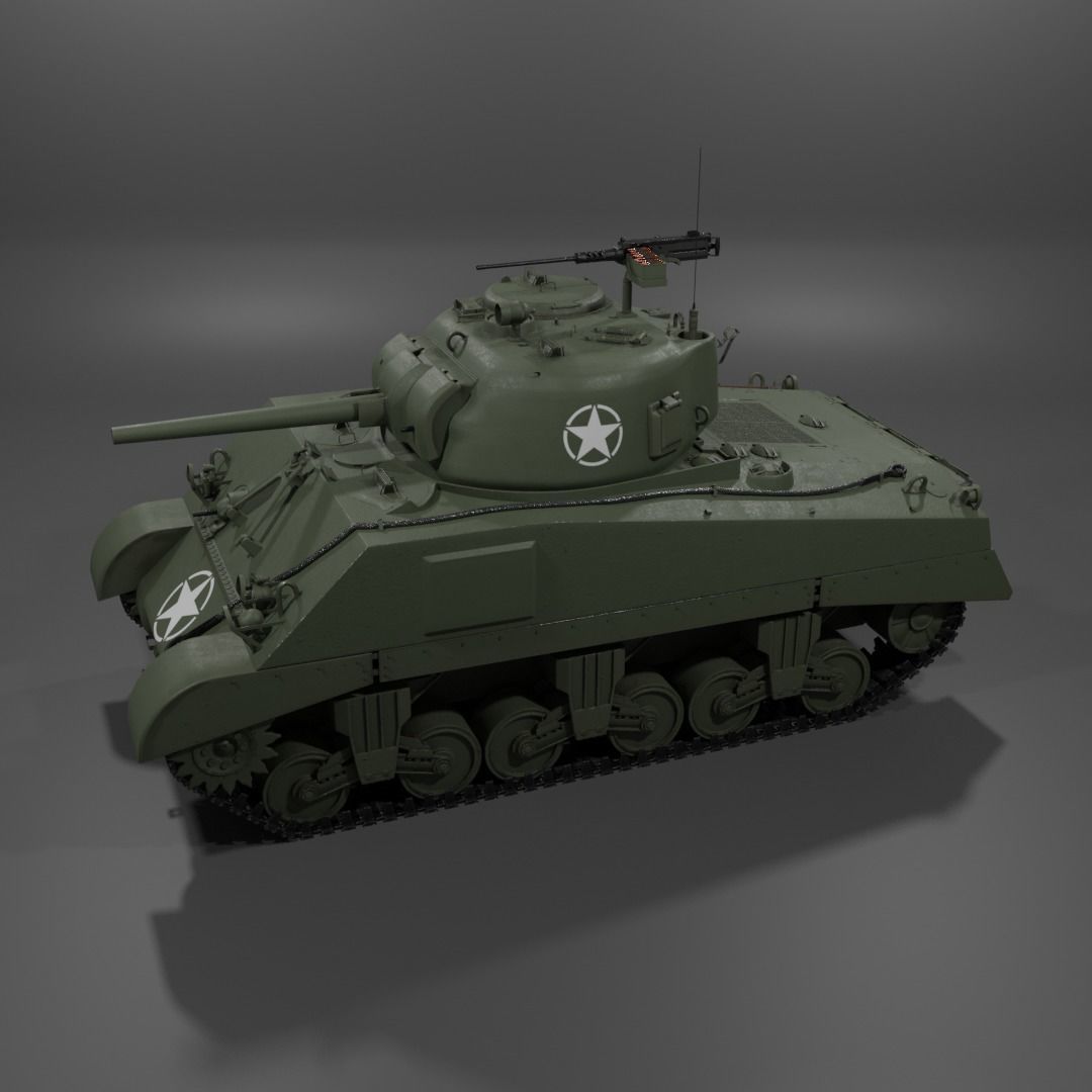 M4A2 Sherman Medium Tank free 3D model | CGTrader