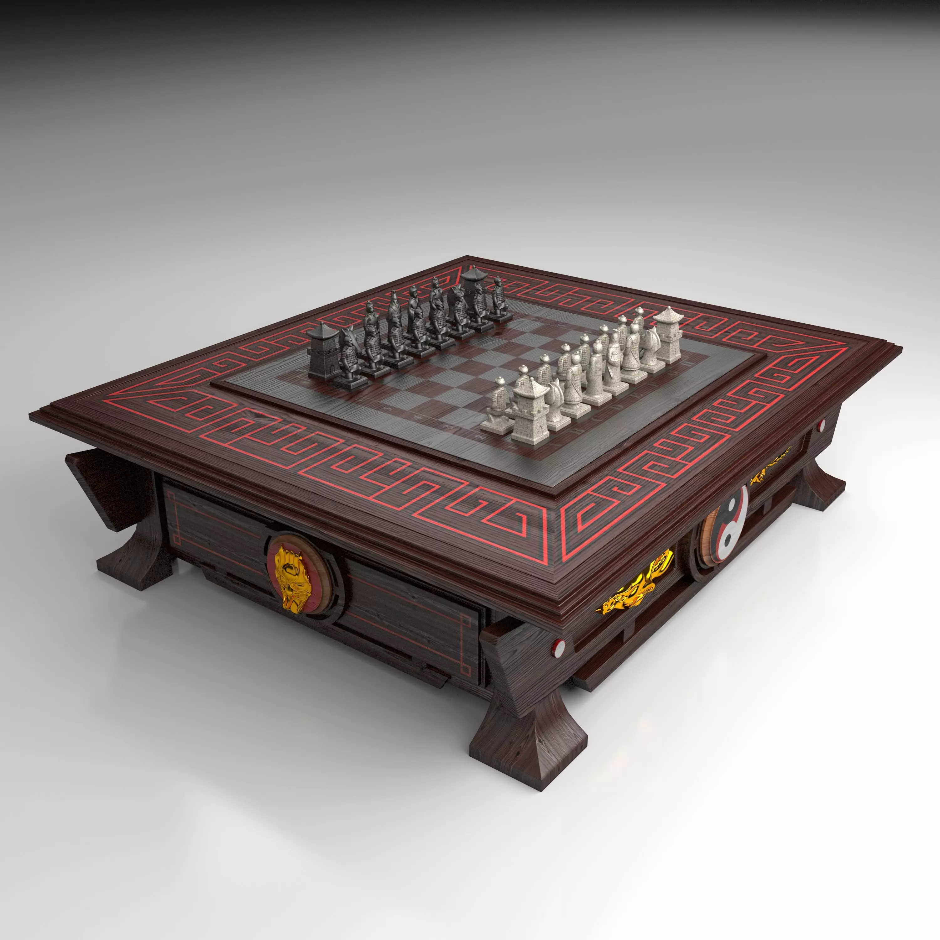 Chess table 2 3D model | CGTrader