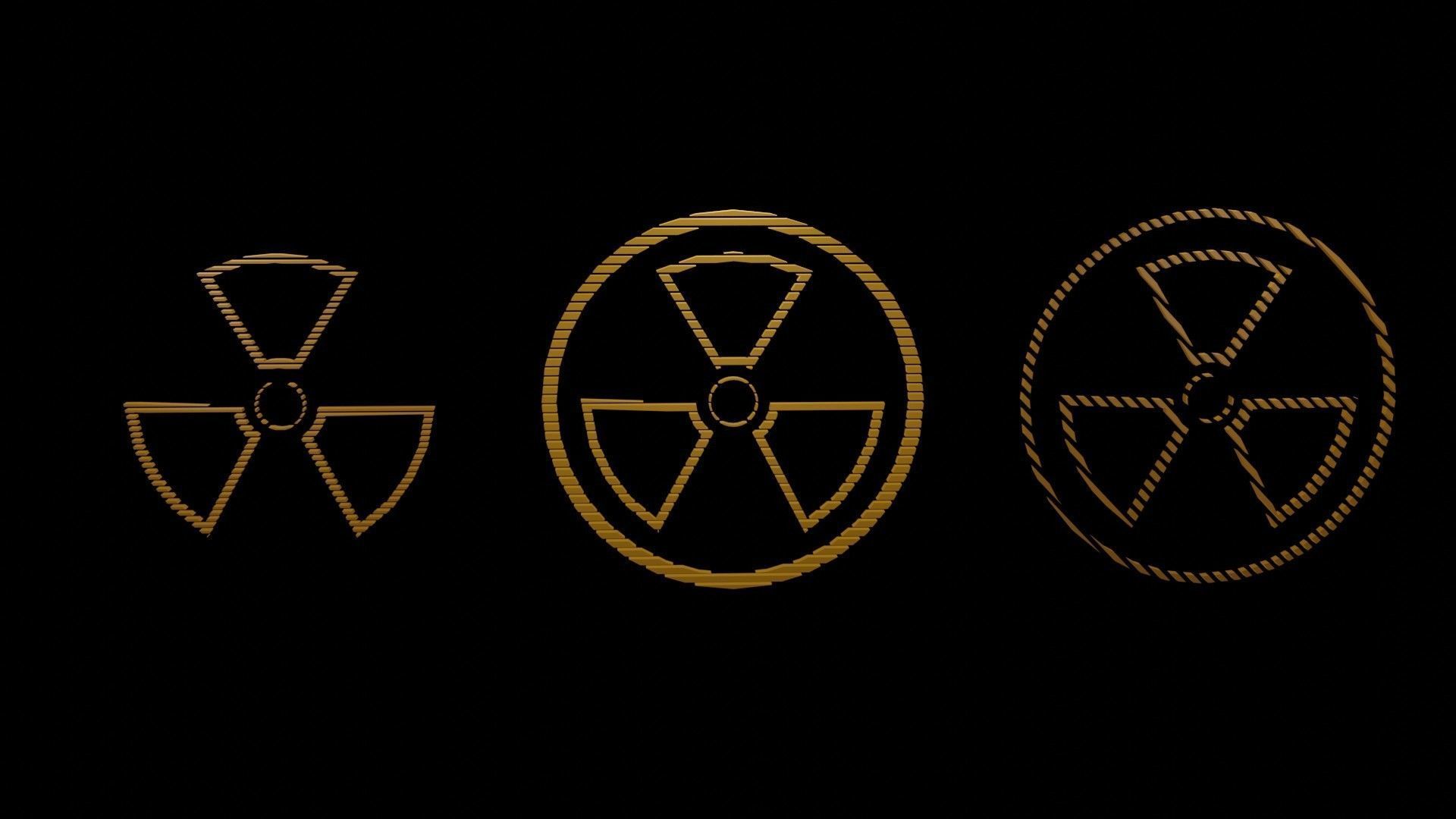 3D model Low poly symbols radiation 2 VR / AR / low-poly | CGTrader
