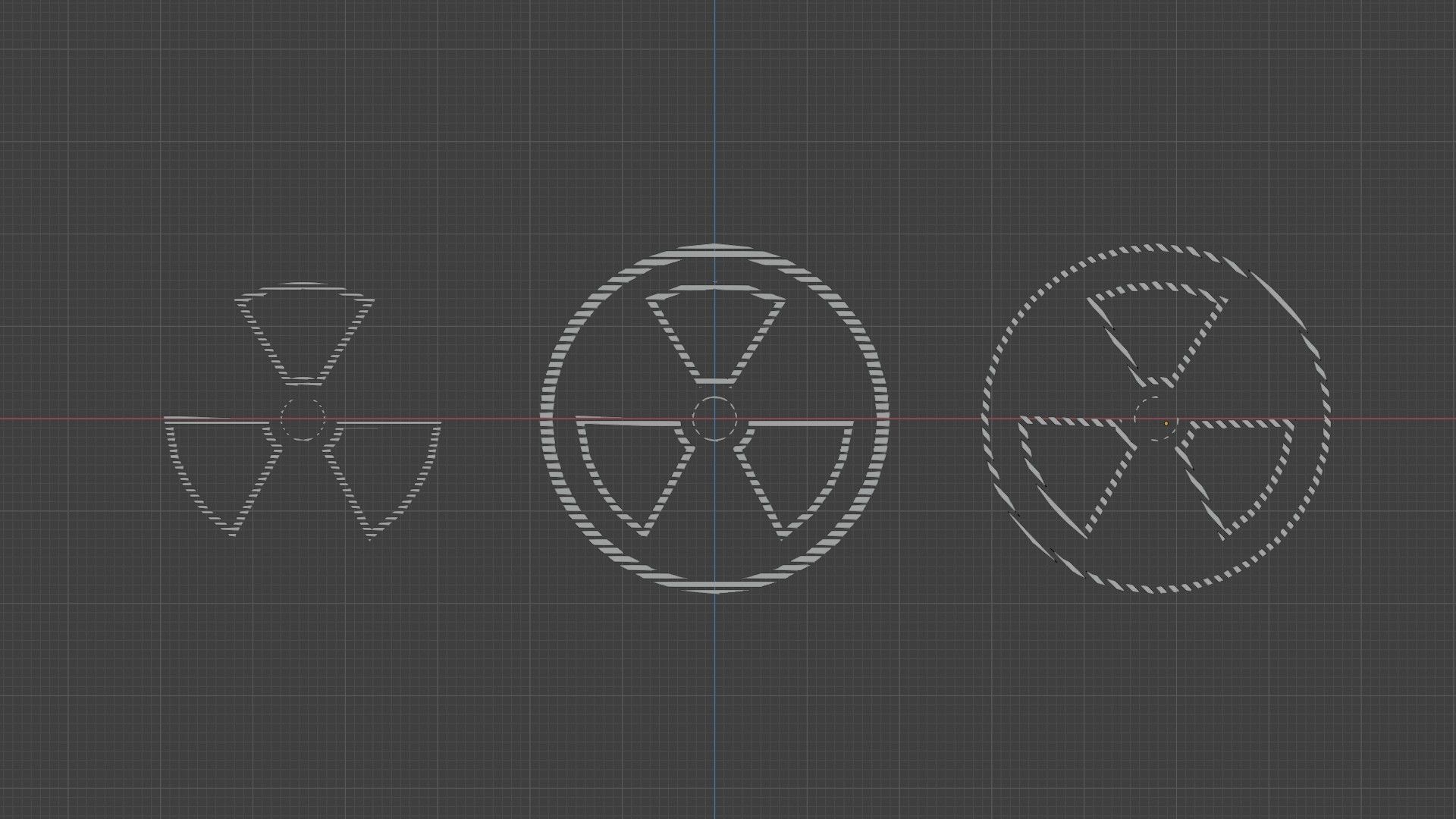 3D model Low poly symbols radiation 2 VR / AR / low-poly | CGTrader