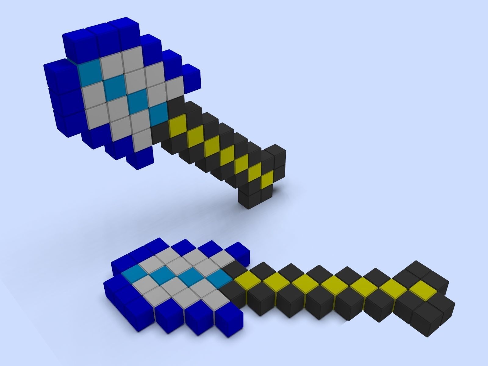 Minecraft shovel cosplay 3d printed model for 3D printing 3D model 3D ...