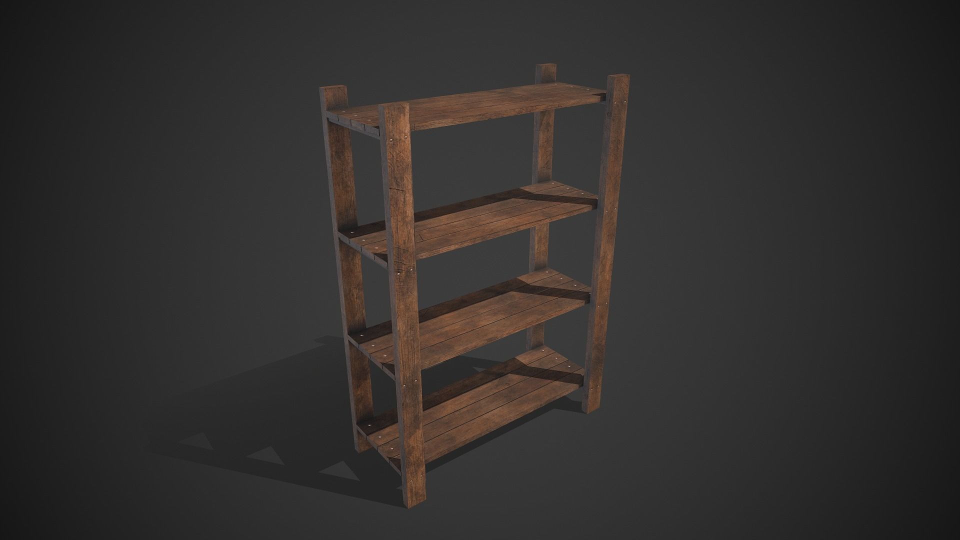 3D model Old Medieval Wooden Shelf VR / AR / low-poly | CGTrader