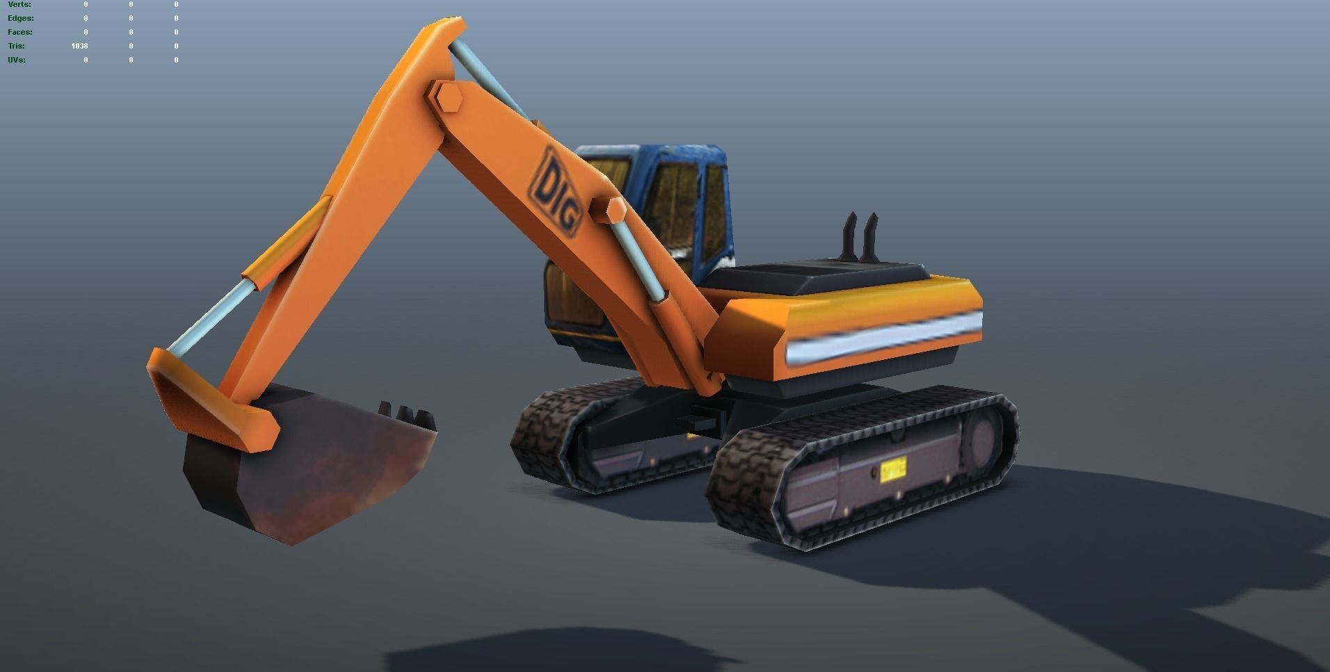 3D model Digger - low poly orange excavator VR / AR / low-poly | CGTrader