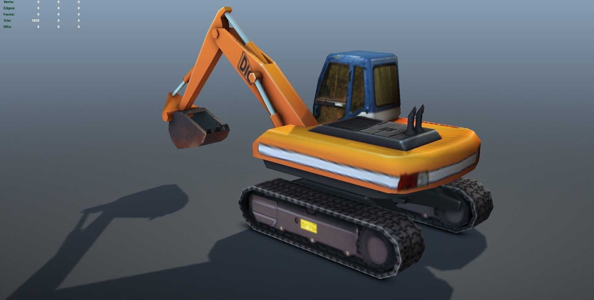3D model Digger - low poly orange excavator VR / AR / low-poly | CGTrader