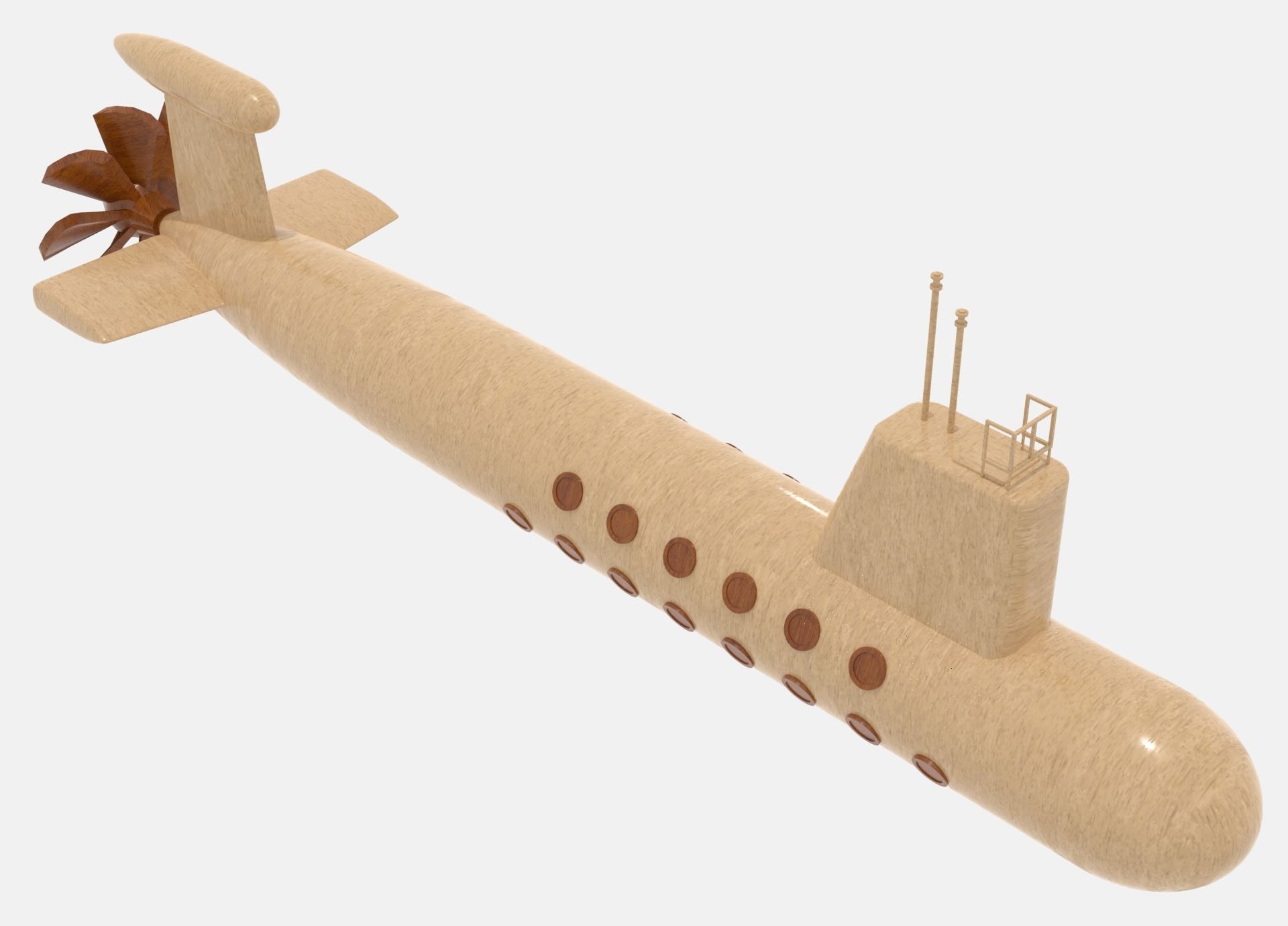 3D model Wooden Submarine VR / AR / low-poly | CGTrader