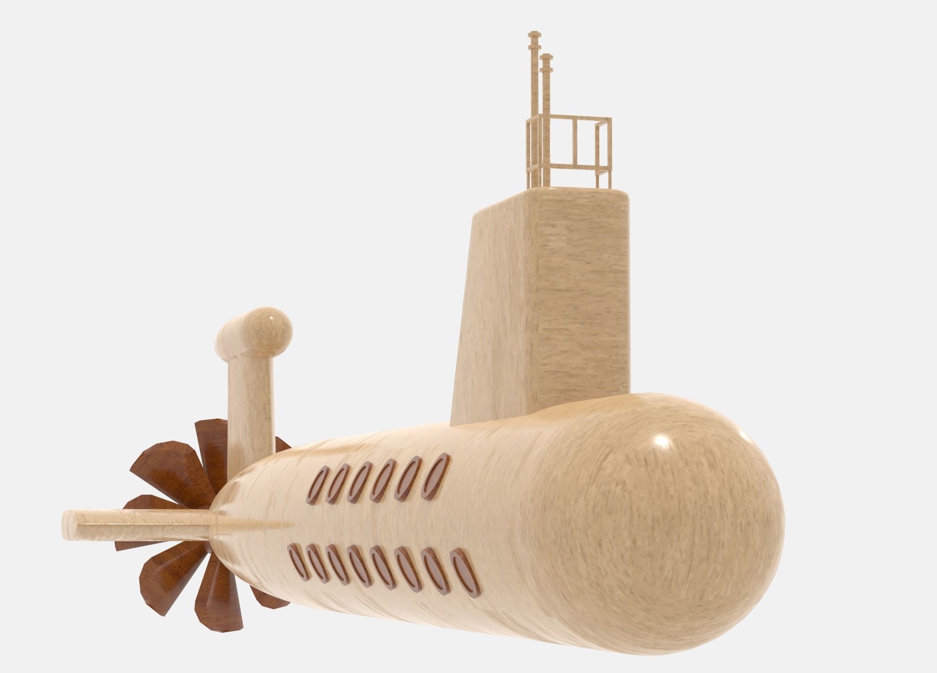 3D model Wooden Submarine VR / AR / low-poly | CGTrader